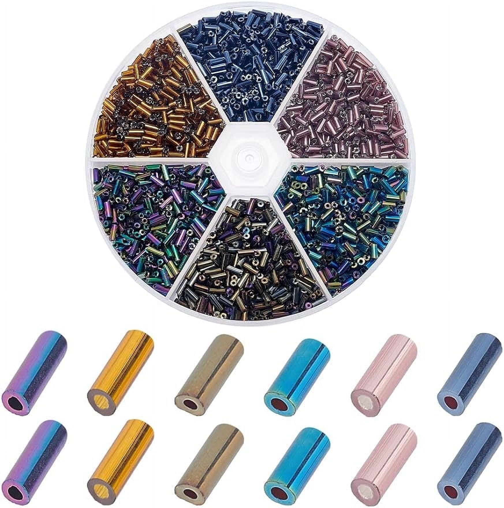 2760pcs Glass Bugle Beads Glass Tube Beads 4mm Tube Spacer Beads Czech ...