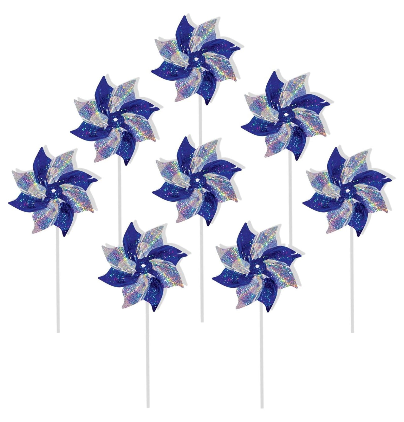 2762 Blue & Silver Mylar Pinwheel Spinners, 8-Inch, Blue/Silver ...