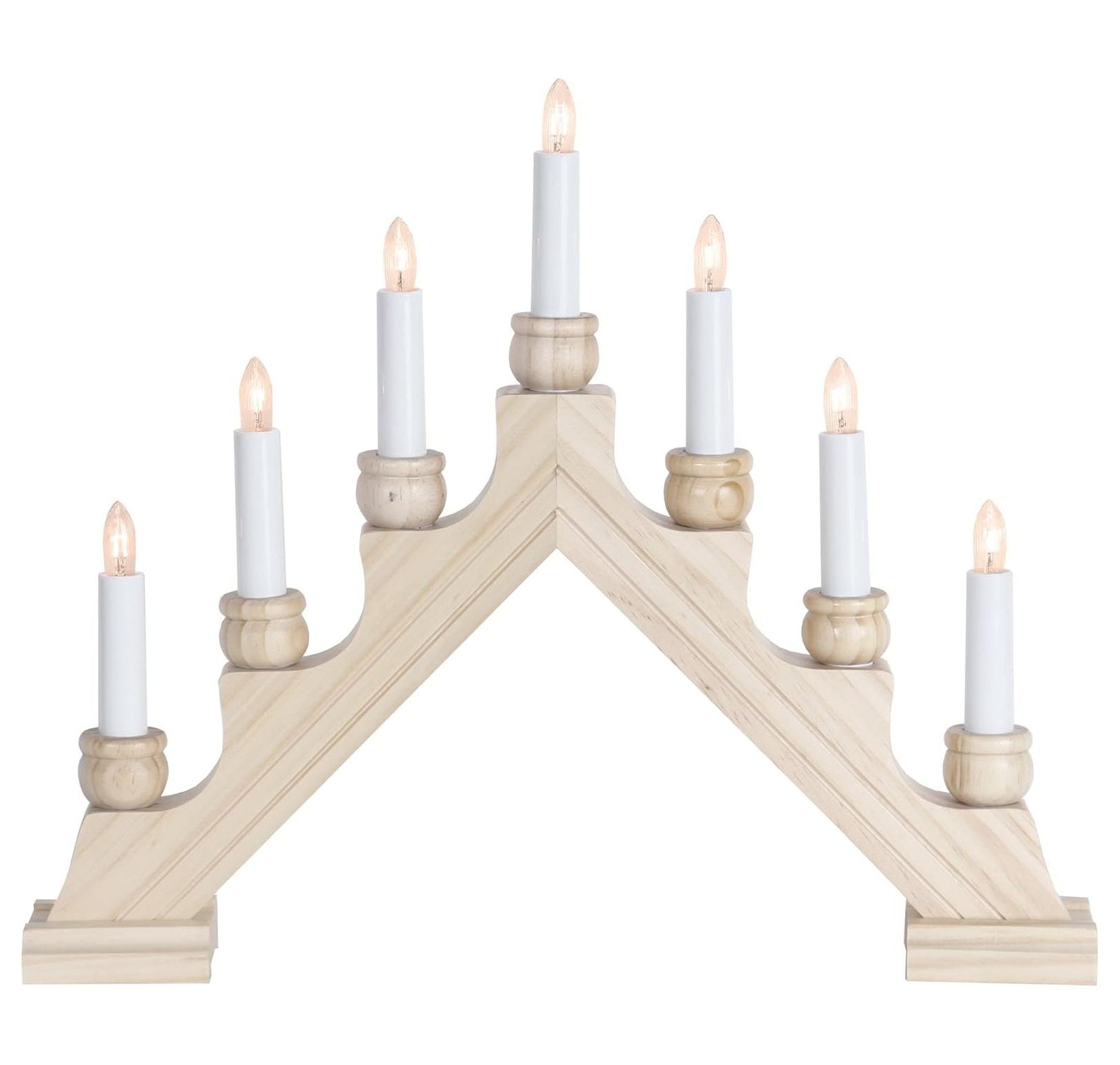 27620 - 13.75" x 17" 7 Light Electric Natural Wooden Karin Swedish ...