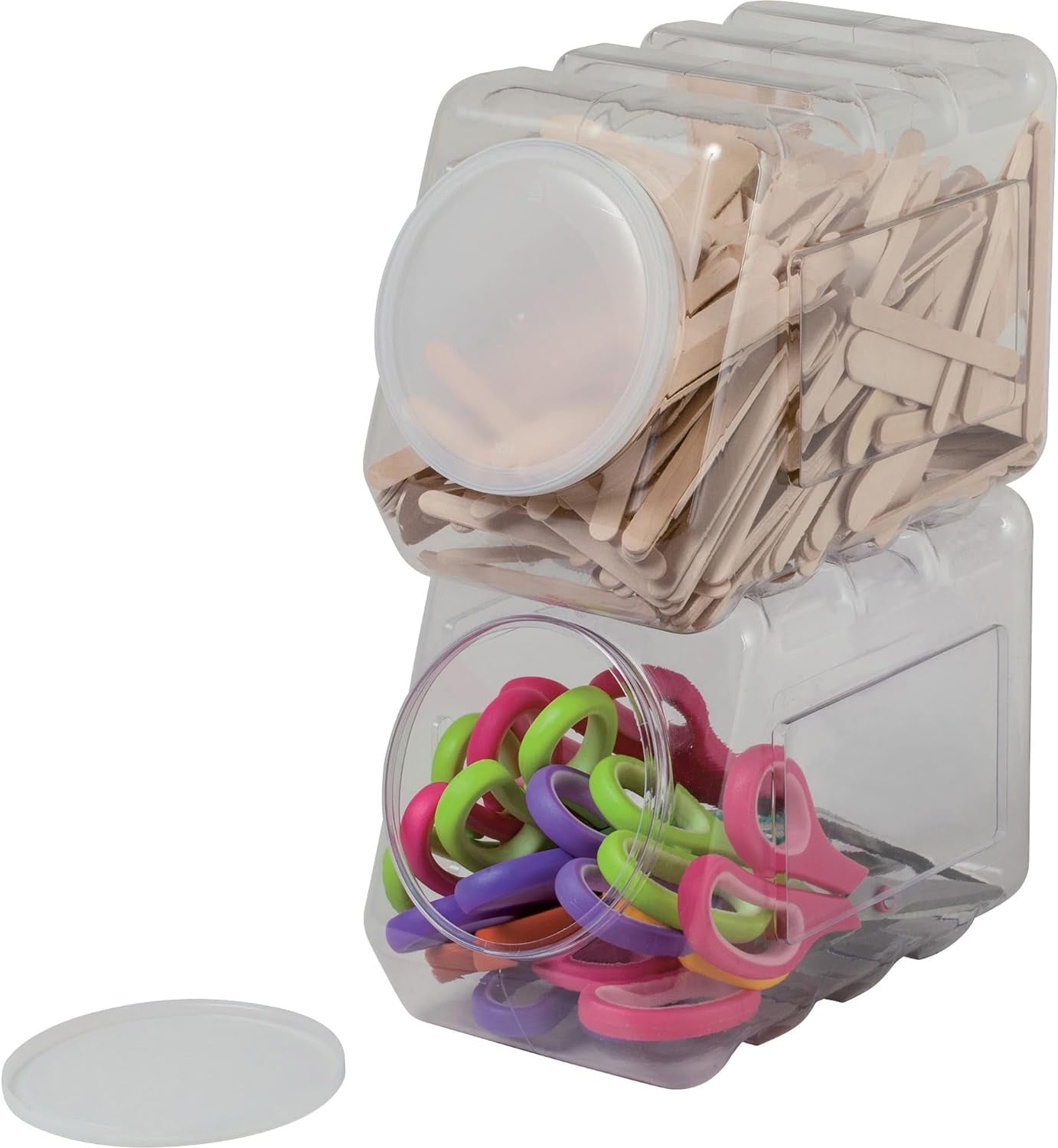 27660 Interlocking Storage Container with Lid, Clear Plastic - Walmart.com