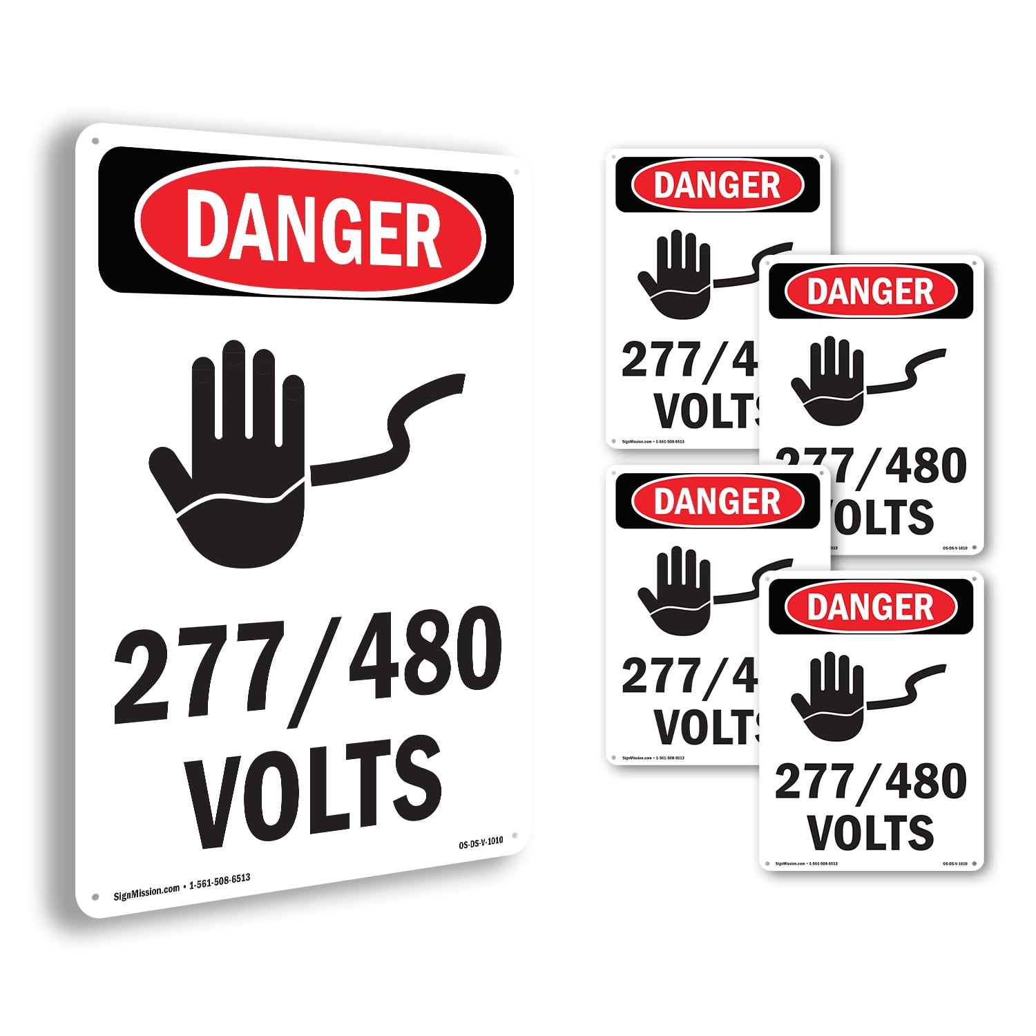277 OSHA Danger Aluminum Sign 10 Inch x 7 Inch - 5 Pack - Walmart.com