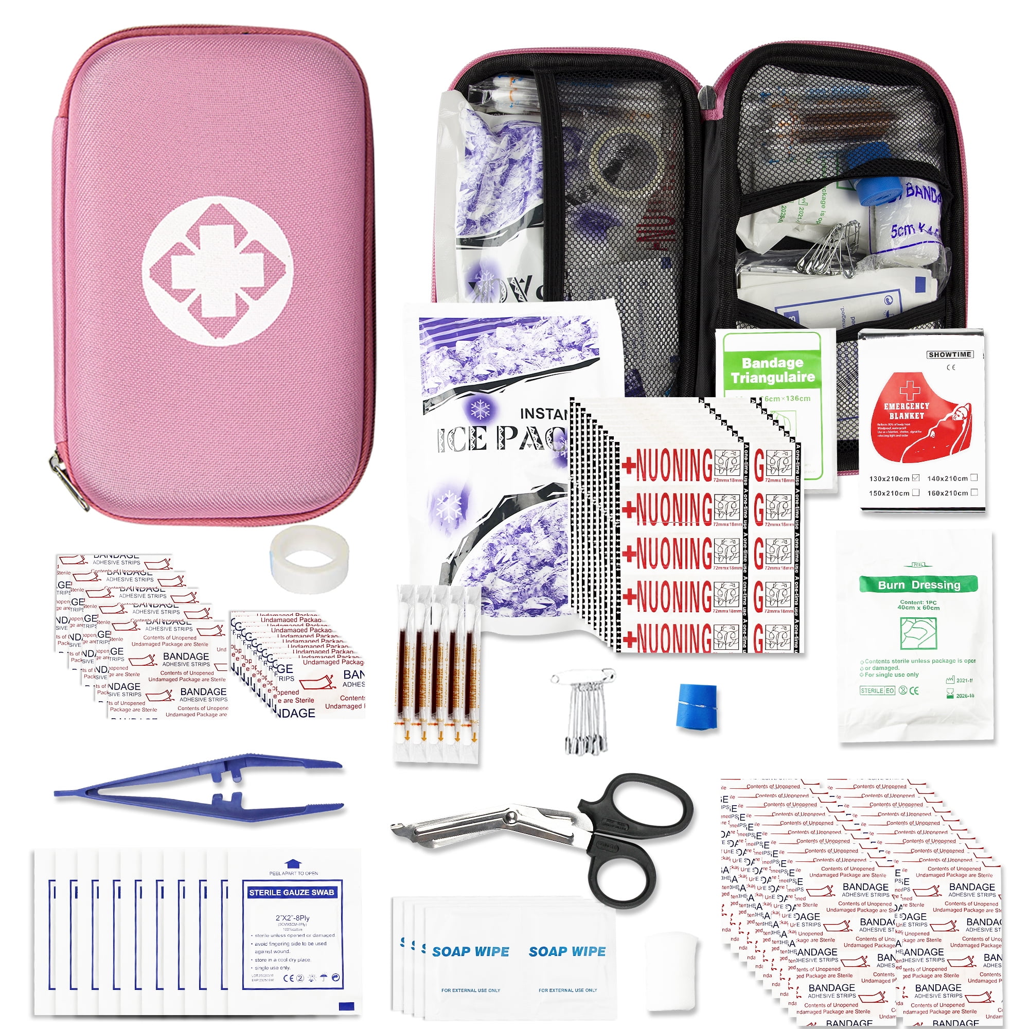 277 Pcs First Aid Kit Car Emergency Survival Kit for Home School Travel ...