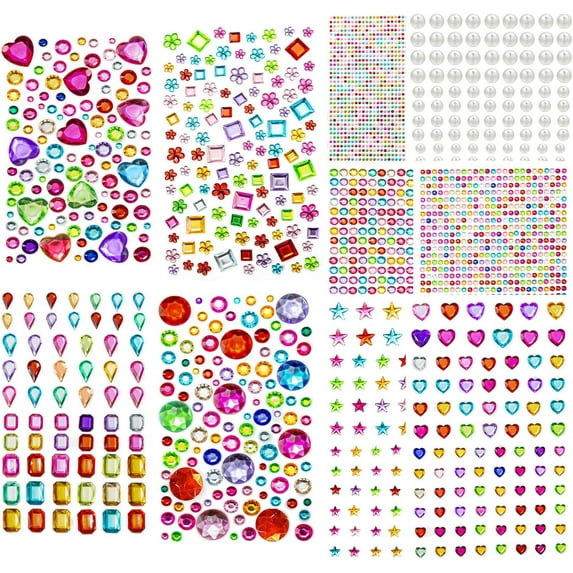 2774PCS Gem Stickers, Self Adhesive Gems for Crafts, Acrylic Bling ...