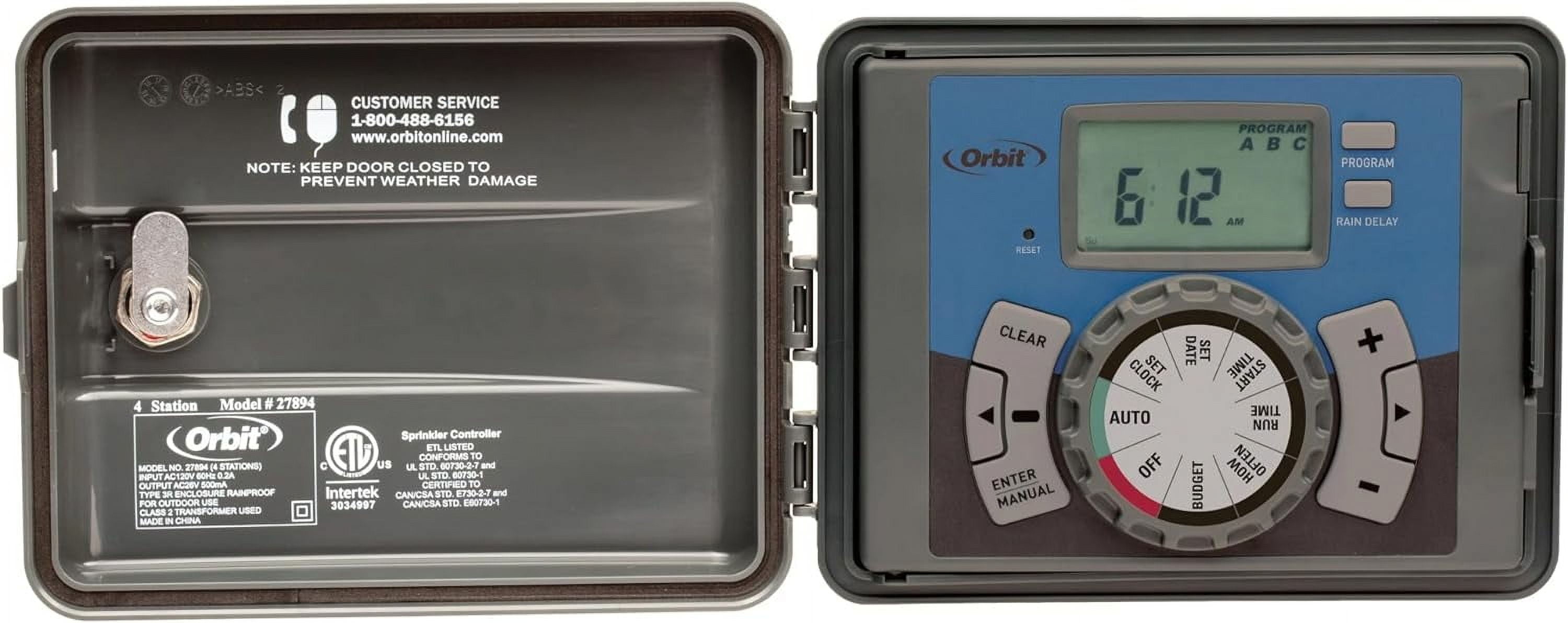 27894 - Easy-Set Logic 4-Station Indoor/Outdoor Sprinkler Timer ...