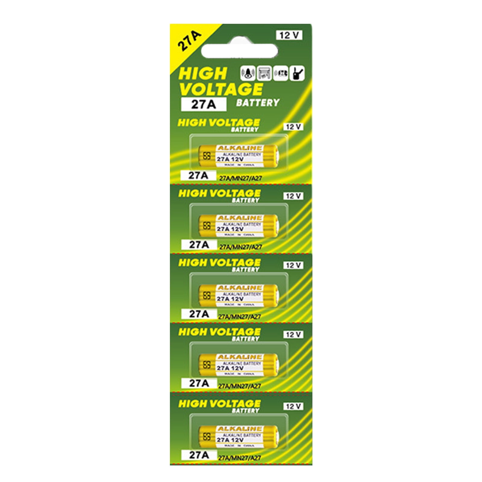 27A 12V Alkaline Batteries, 5pcs/pack L828/UM27A/27AE/K27A/8LR732 Dry ...