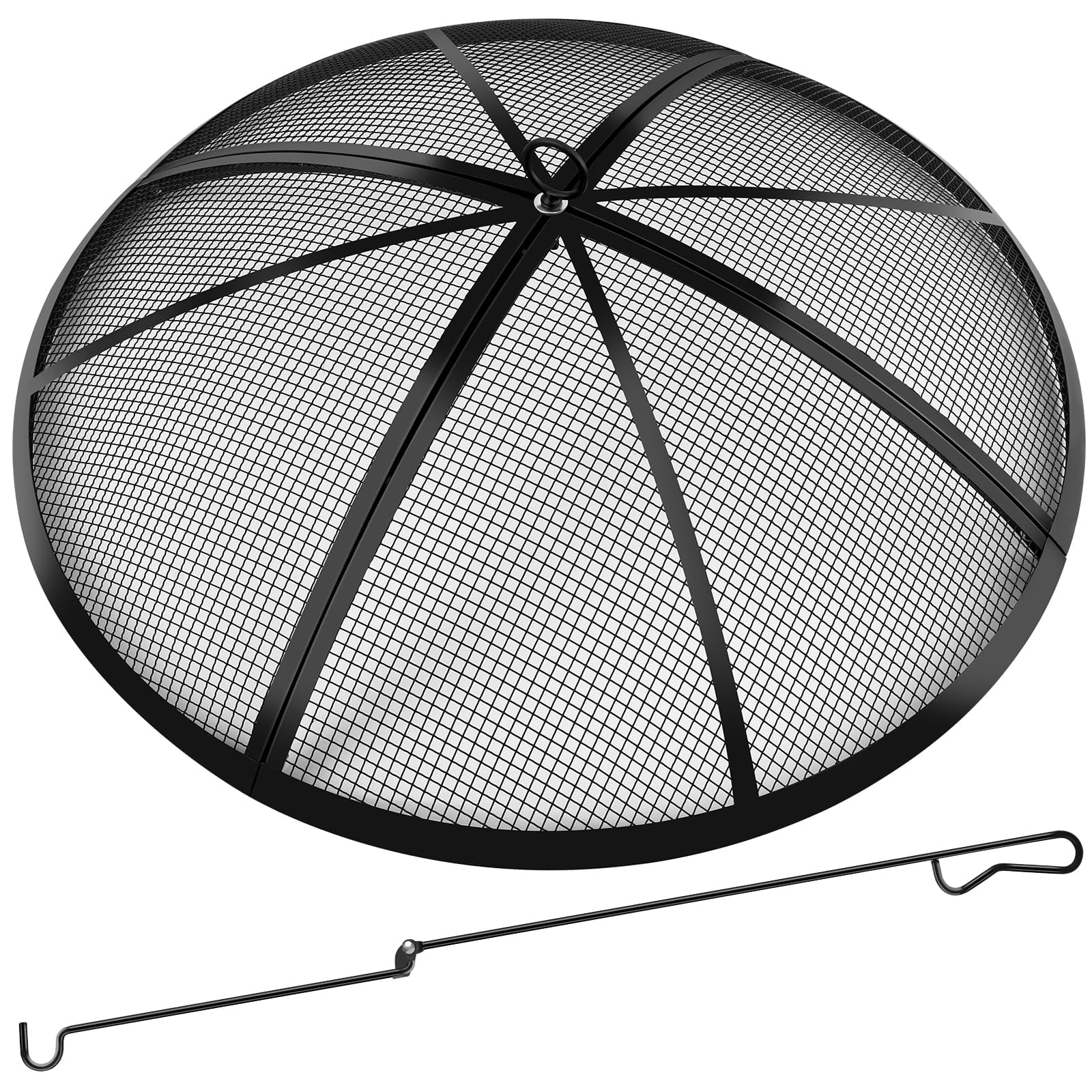 27Inch Heavy Duty Fire Pit Spark Screen Cover, Collapsible Outdoor Fire ...