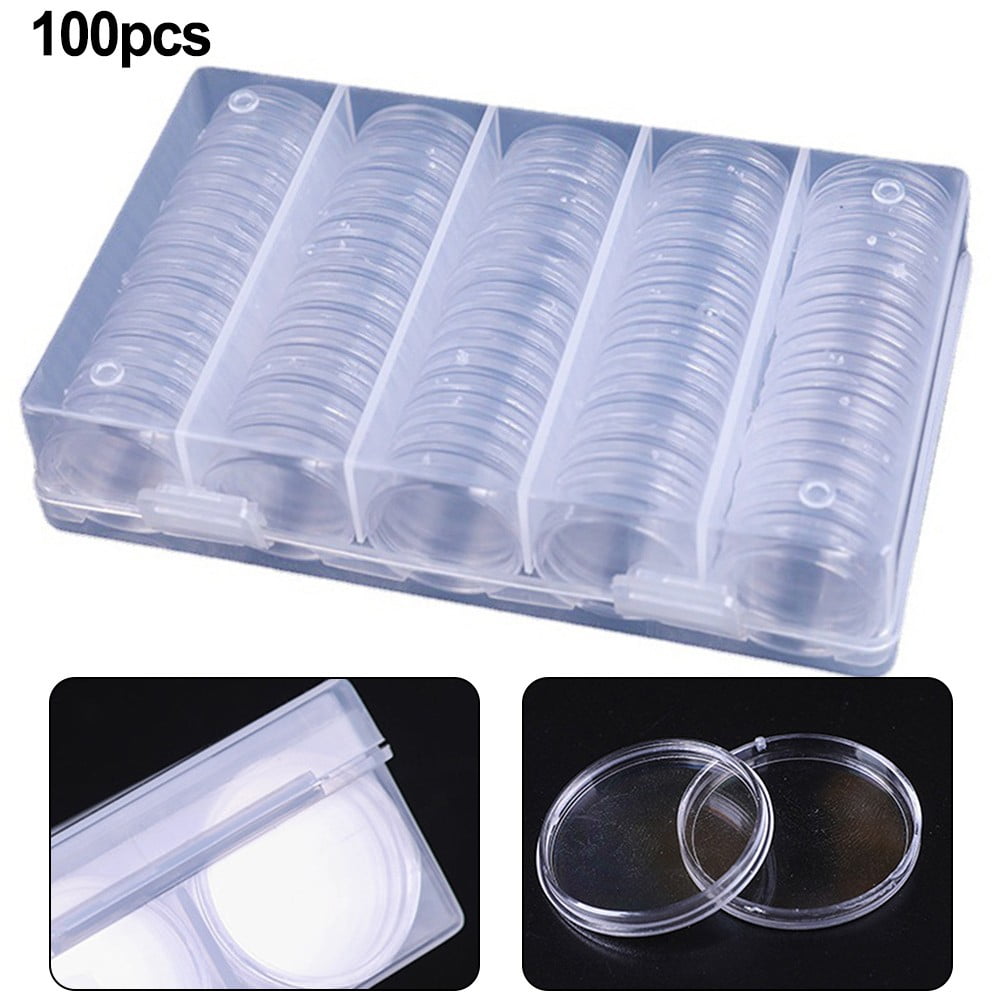 27mm Coin Capsules Storage Box Clear Coin Cases Holders Coin Capsules ...
