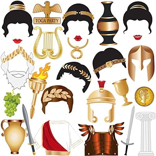 27pcs Toga Party Photo Booth Props, Ancient Greek Photo Booth Props ...