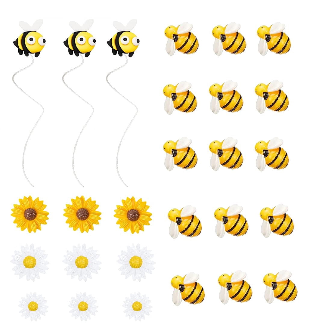 27PCS Bee Cake Toppers OKA4 Daisy Birthday Decoration with Bee Daisy ...