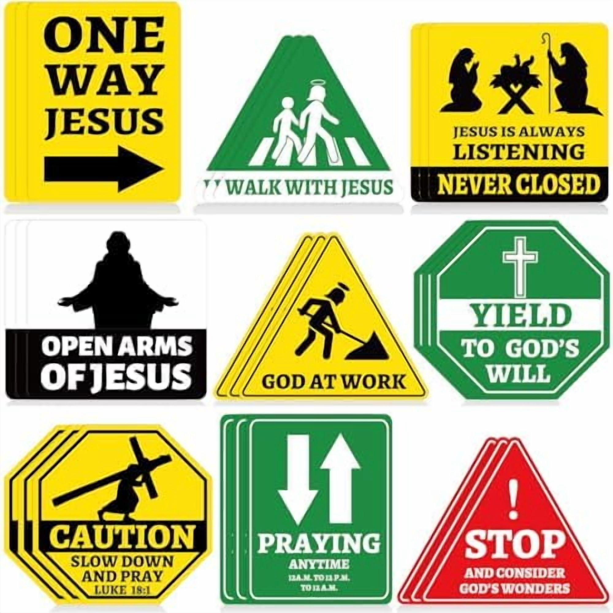 27PCS Religious Cutouts Jesus Construction Traffic Road Sign for ...