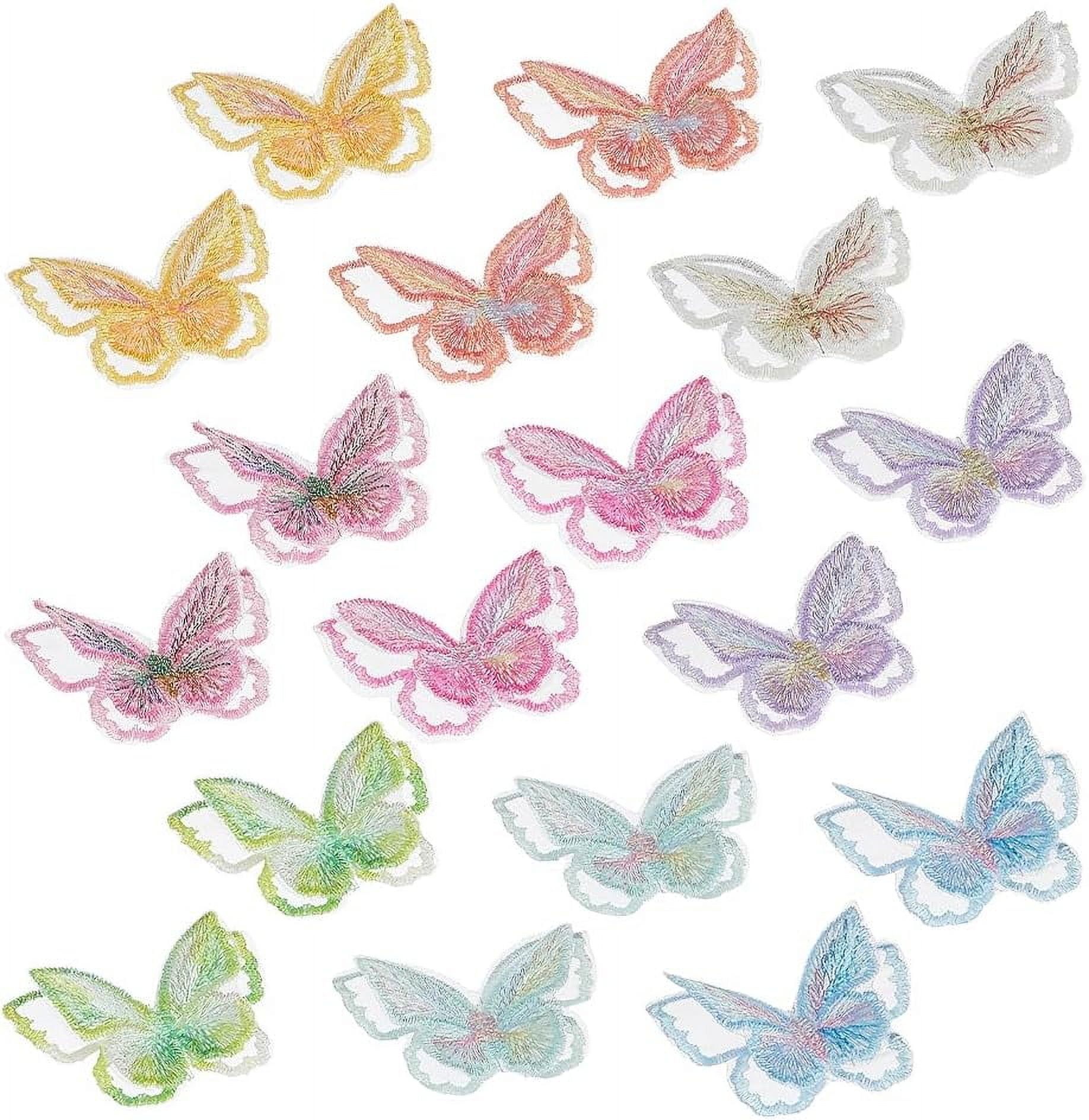 27Pcs 9 Colors Butterfly Lace Patches 3D Butterfly Organza Patches ...