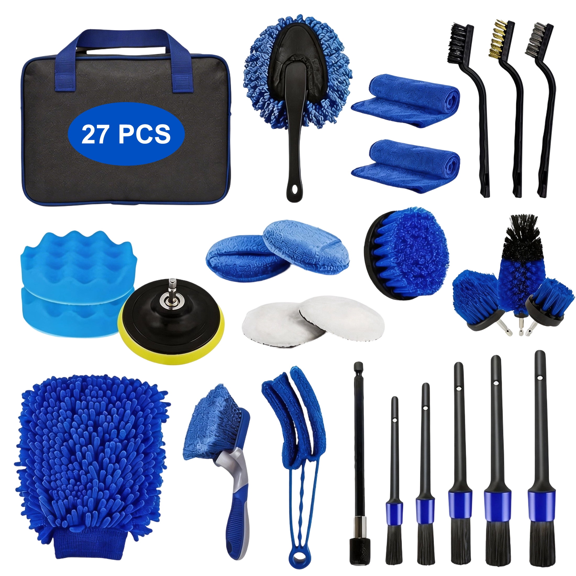 27PCS Car Detailing Brush Kit, Complete Auto Cleaning Tools Set with ...