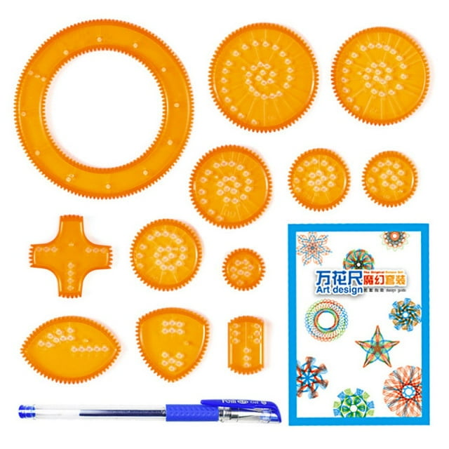 27Pcs Classic Gear Spirograph Design Set Magic Geometric Ruler Stencils ...