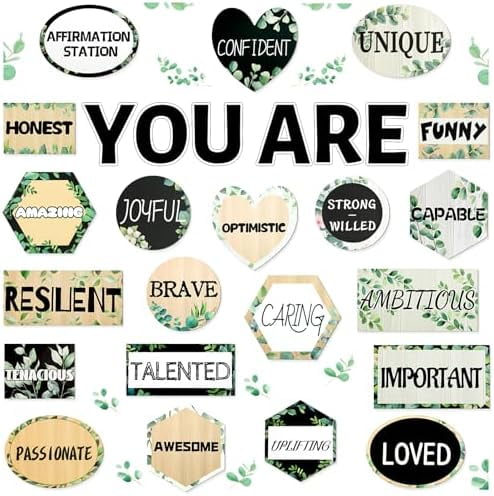 27Pcs Eucalyptus Affirmation Station Classroom Inspirational Bulletin ...