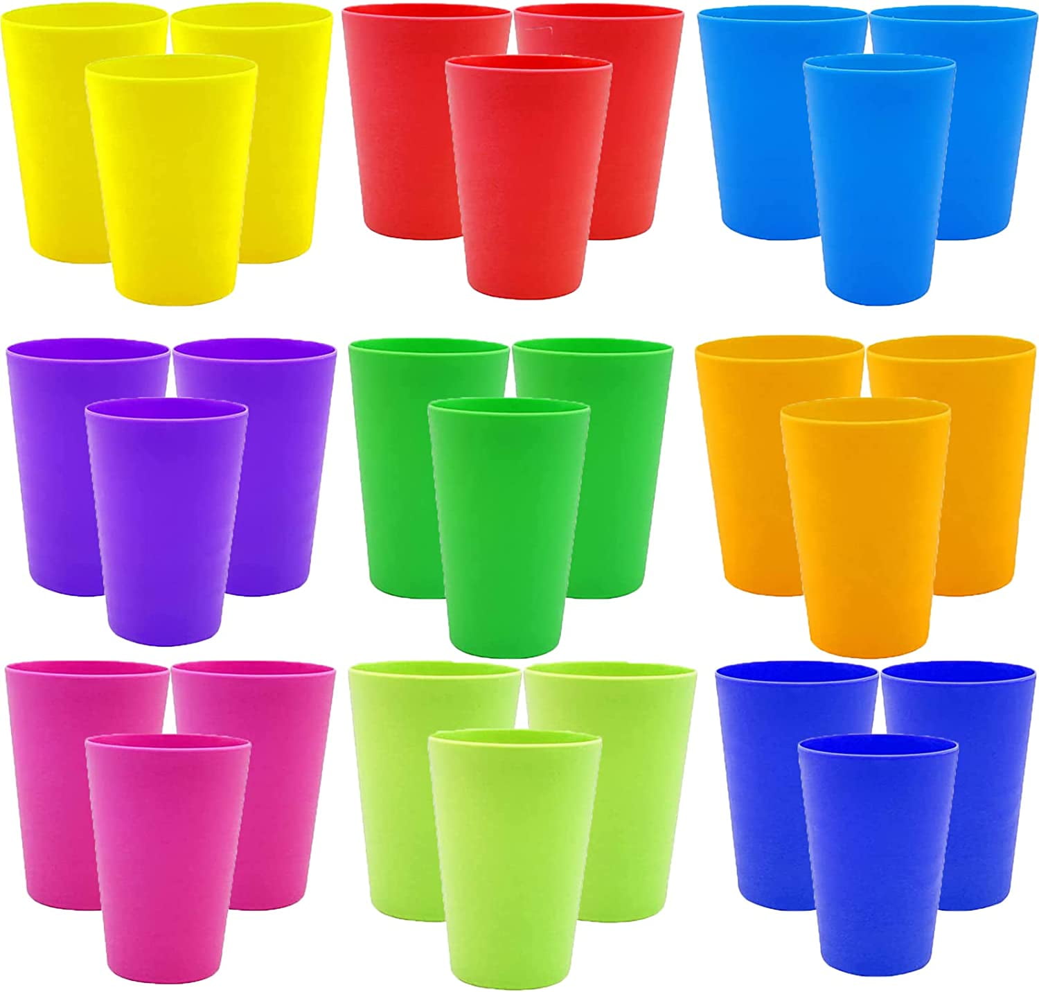 27Pcs Reusable Plastic Cups 260ml Small Plastic Drinking Cups Tumblers ...