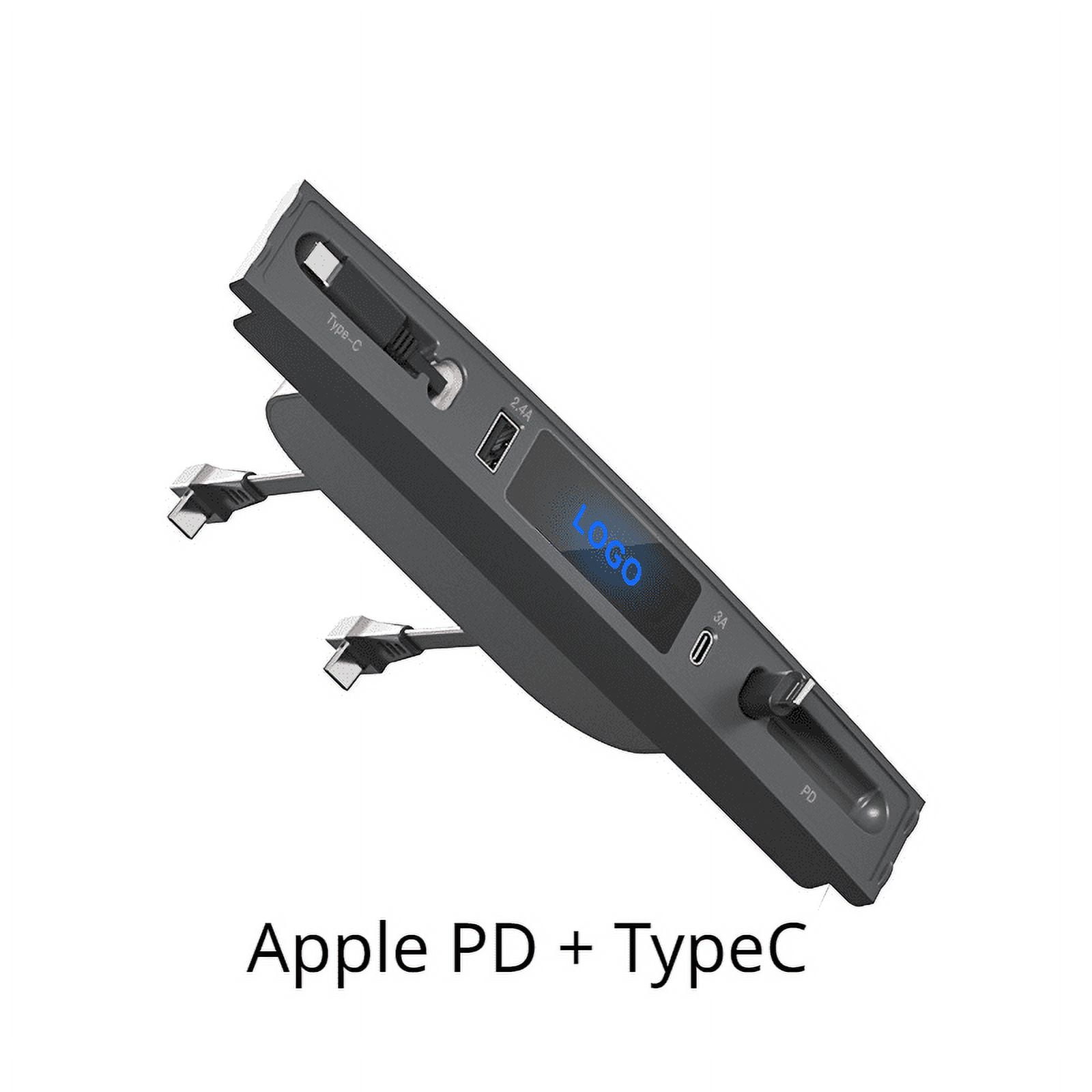 27W PD Hub Quick Charger LED Display Shunt Hub Expansion Center Console ...