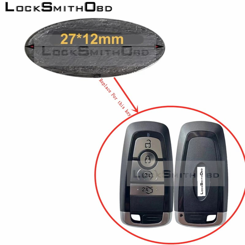 27X12mm-Naren metal car key logo sticker, Keychain, Emblem, Ford, 1 ...