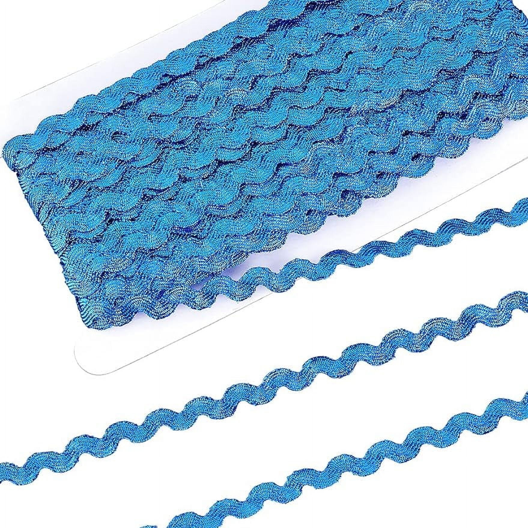 27 Yards Woven Braid Trim 1/4 inch Wide Blue S Wave Pattern Metallic ...