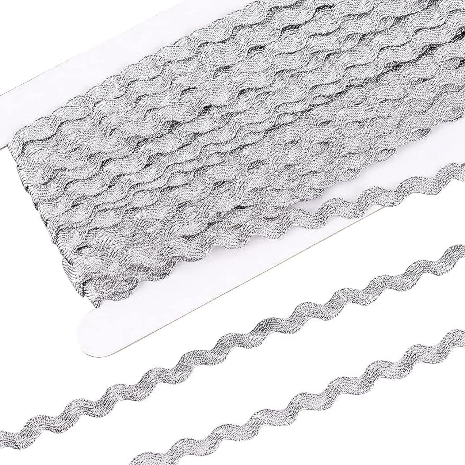 27Yards Woven Braid Trim 1/4 inch Wide Sliver S Wave Pattern Metallic ...