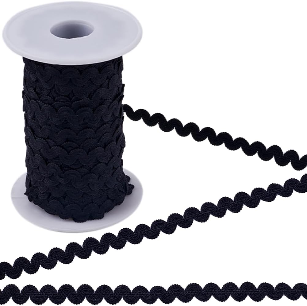 27Yds RIC Rac Nylon S Shaped Elastic Lace Ribbon Wave Bending Fringe ...