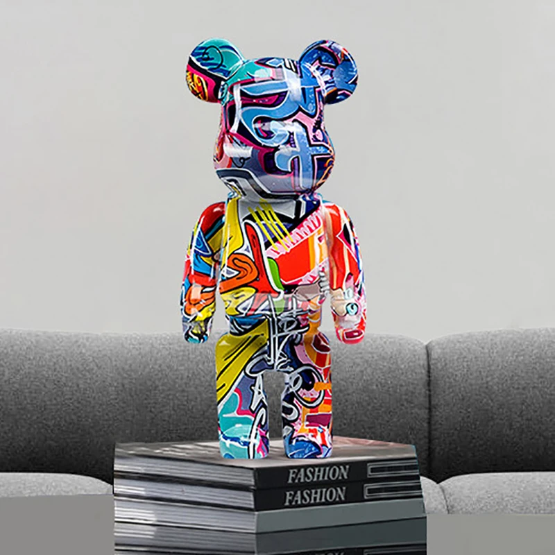 27cm/10Inches Graffiti Bear Figurine Home Decor Animal Abstract ...