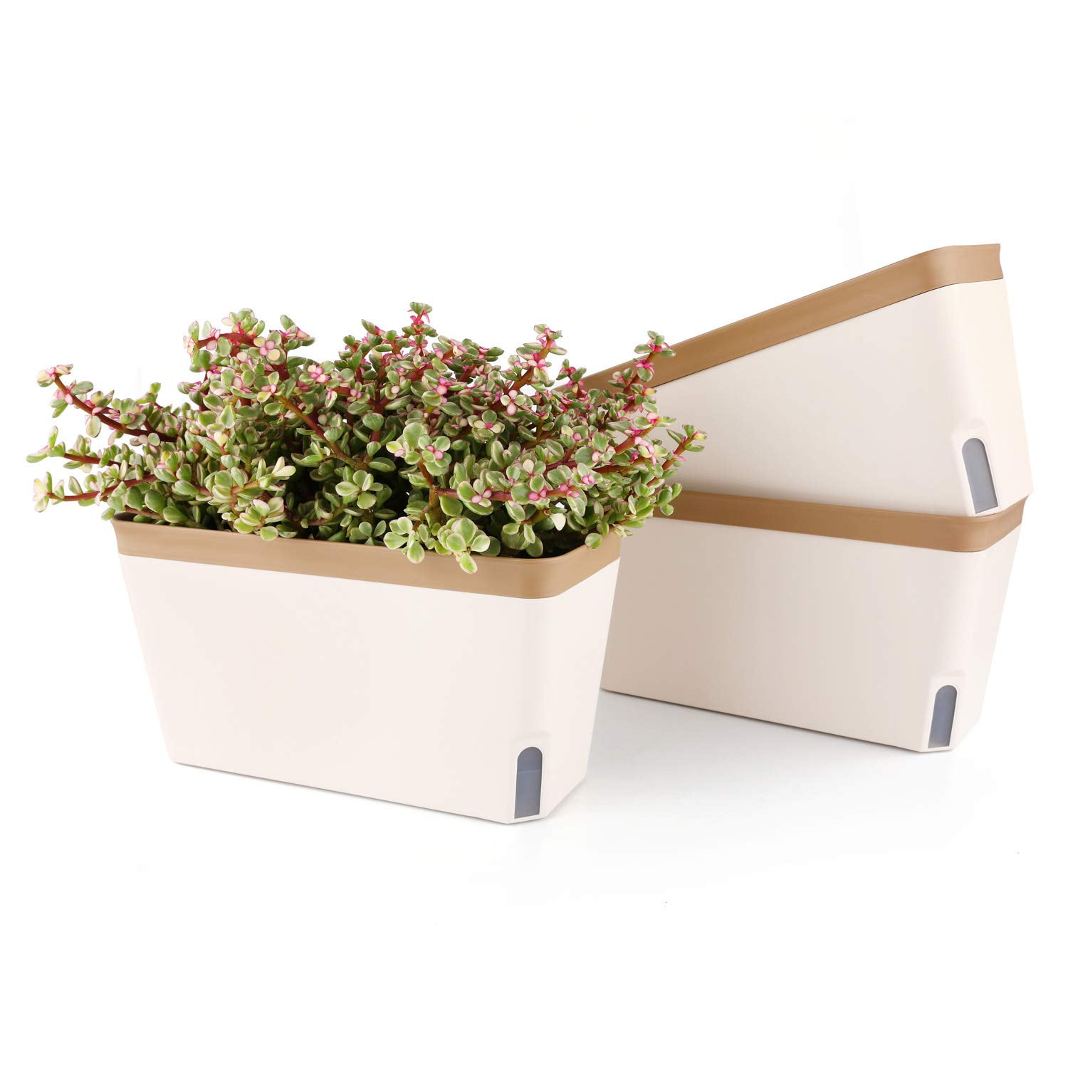 27cm Self Watering Flower Box Herb Pot with ERD Irrigation System Brown ...