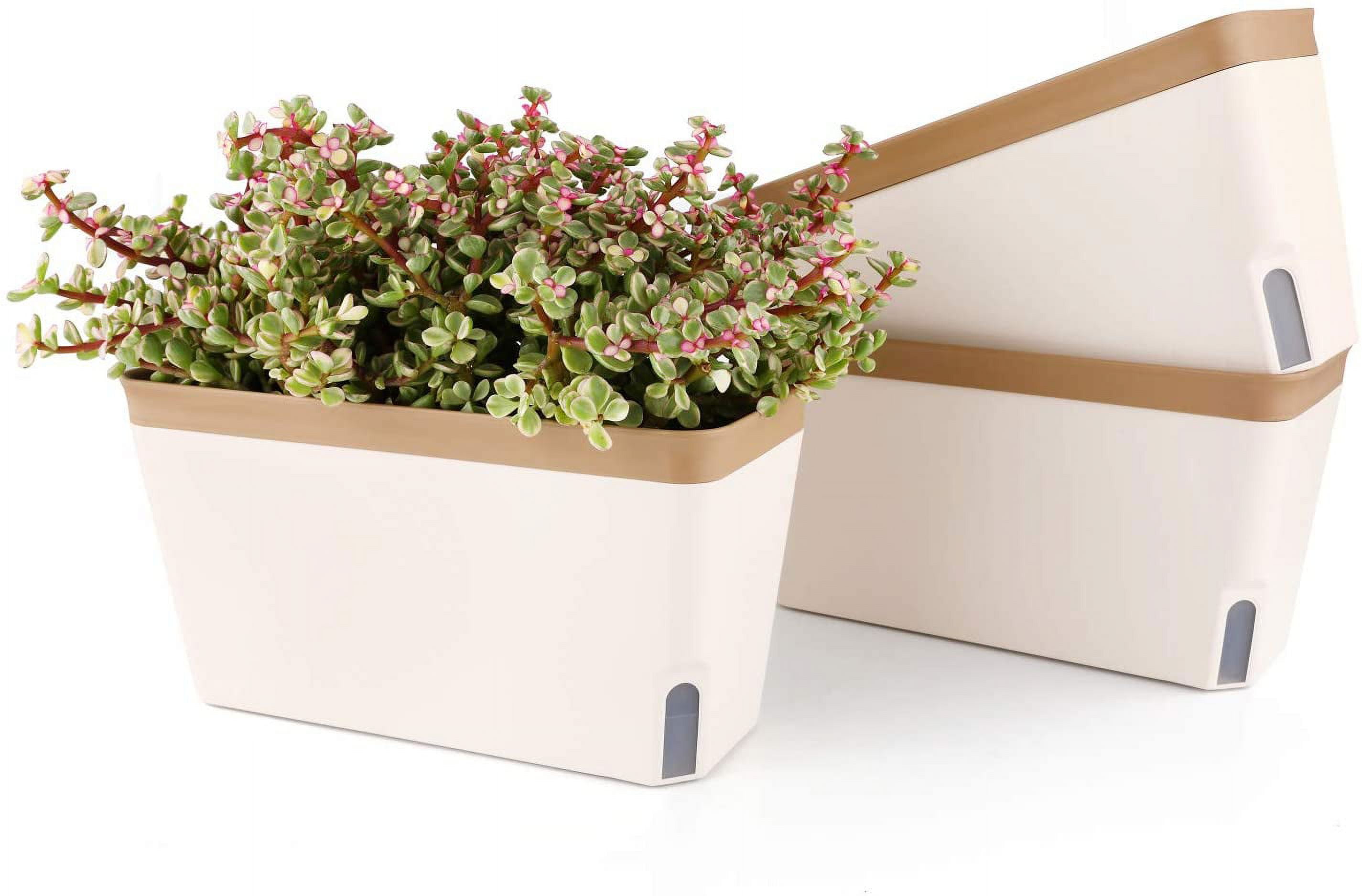 27cm Self-Watering Flower Box Herb Pot With Earth Irrigation System ...