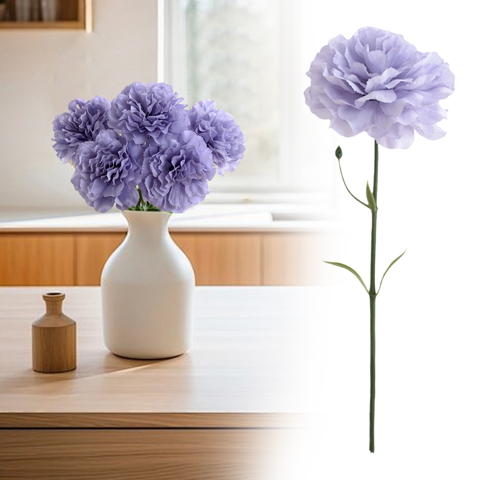 27cm Stemless Fake Flowers Realistic Artificial Flower Bouquet ...