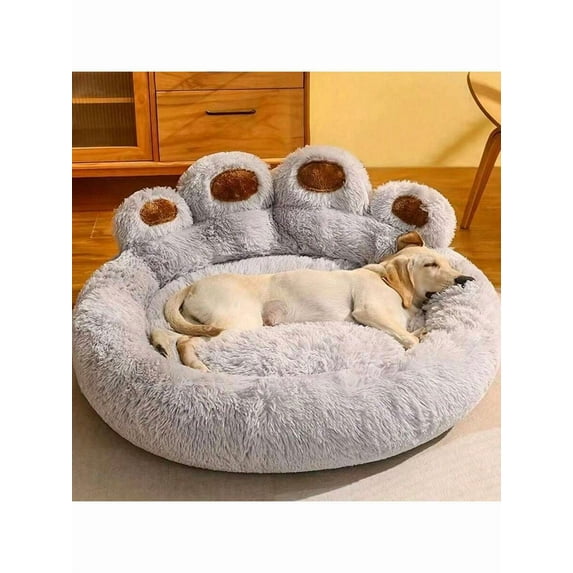 27in 35in 43in Calming Dog Beds For Large Dogs, Faux Fur Donut Cuddler ...