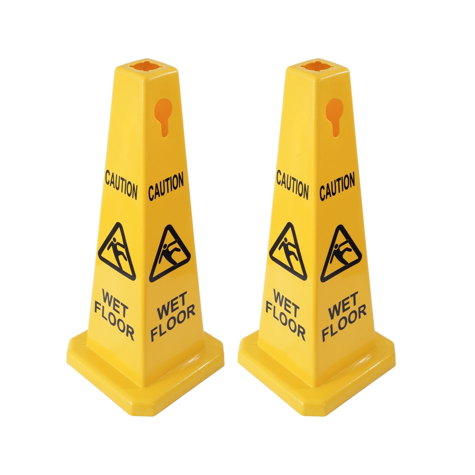 27in Caution Wet Floor Sign - 4-Side Cone-Shaped Safety Warning Sign to ...