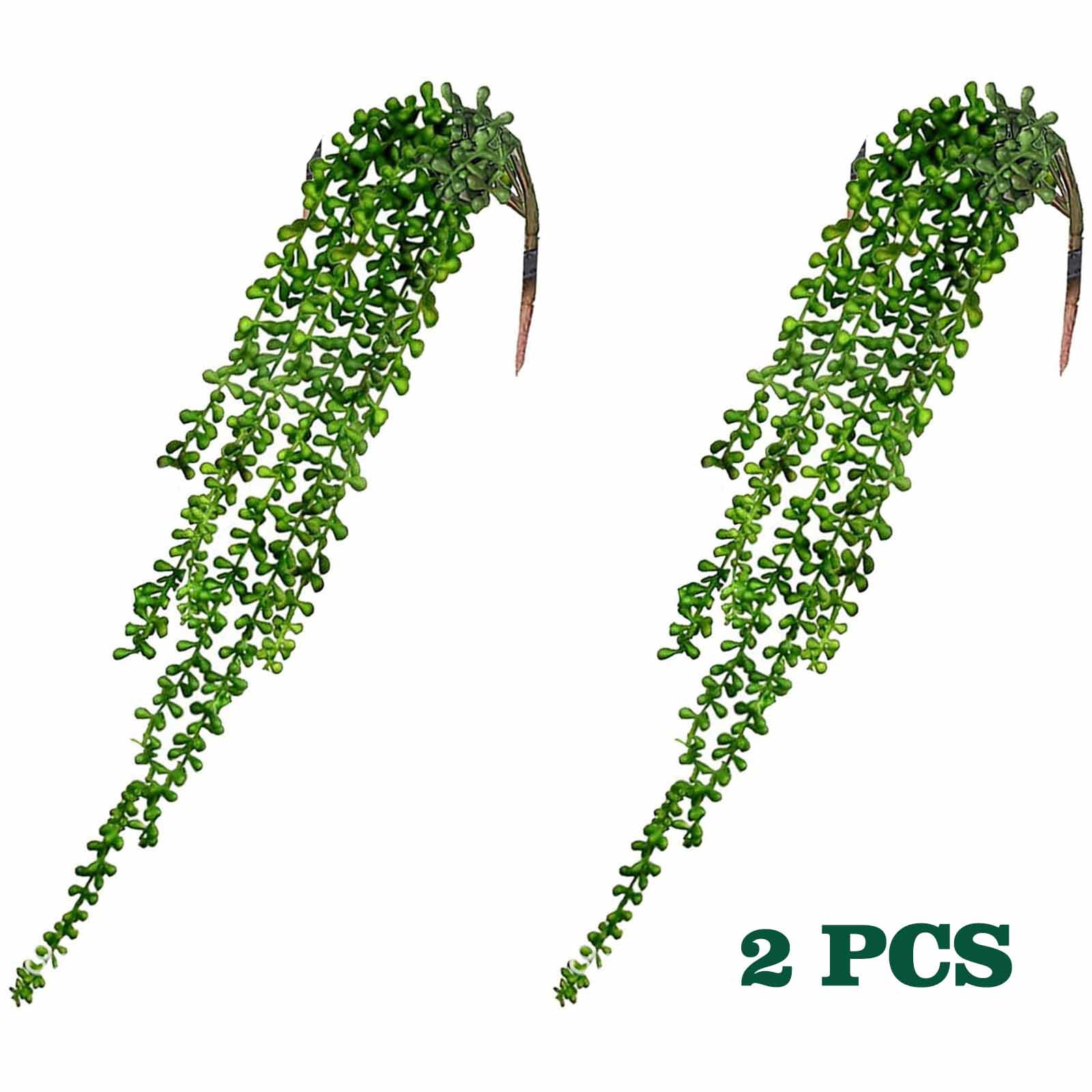 27inch Artificial Succulents Hanging Plants,Fake String of Pearls Plant ...