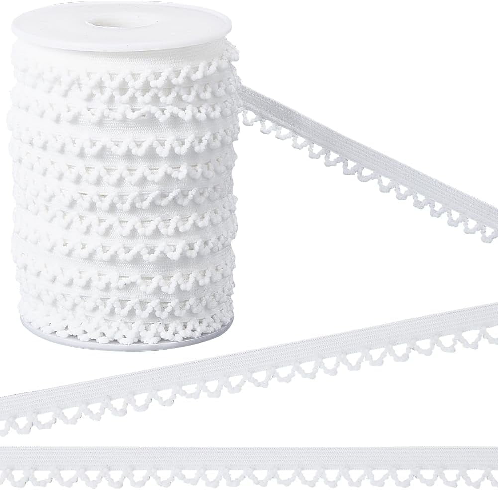 27m 11mm Wide Picot Loop Elastic Lingerie Trim Frilly Spandex Lace ...