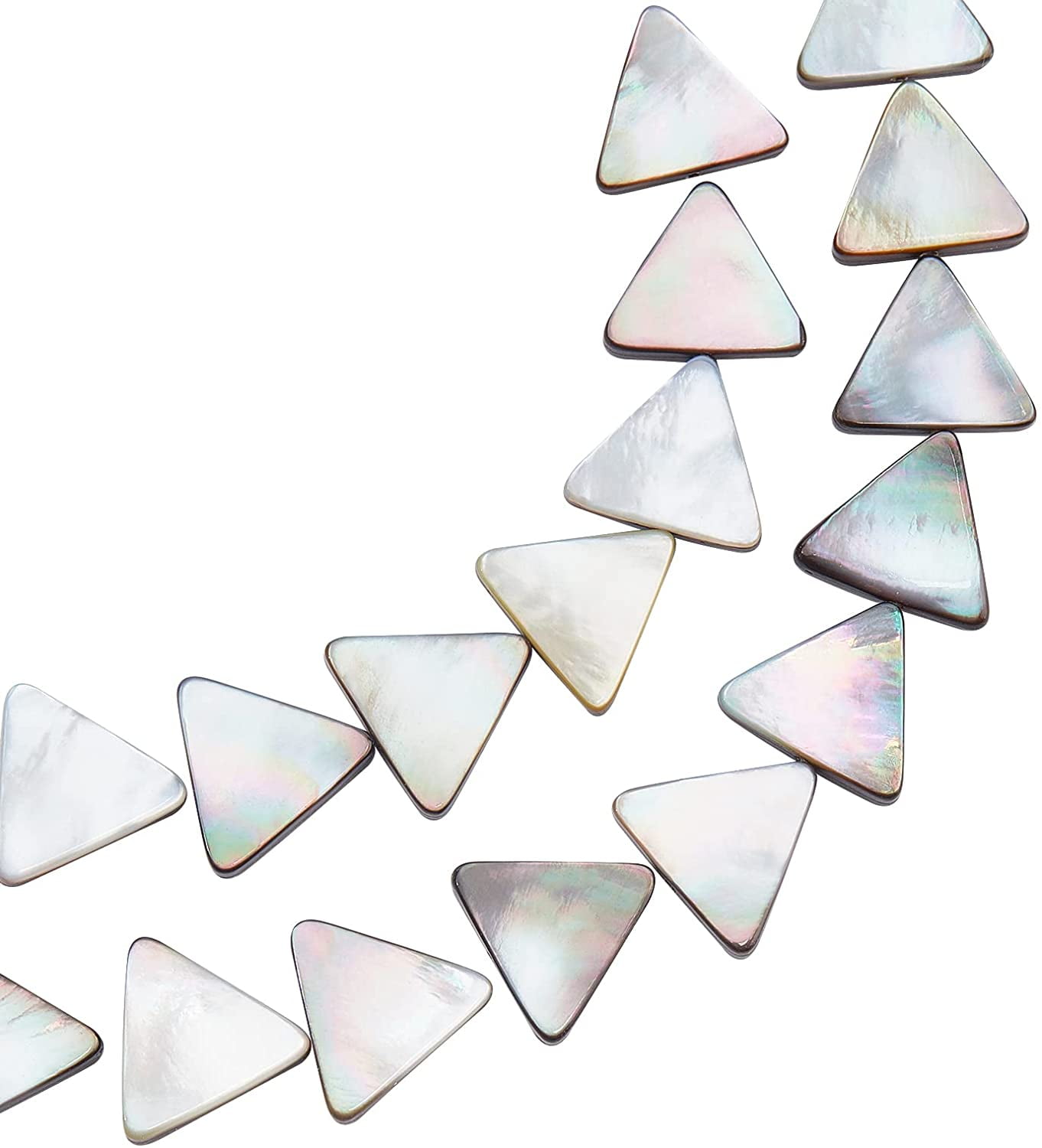 27pcs 40cm Natural Black Lip Shell Bead Strands Triangle Shell Loose ...