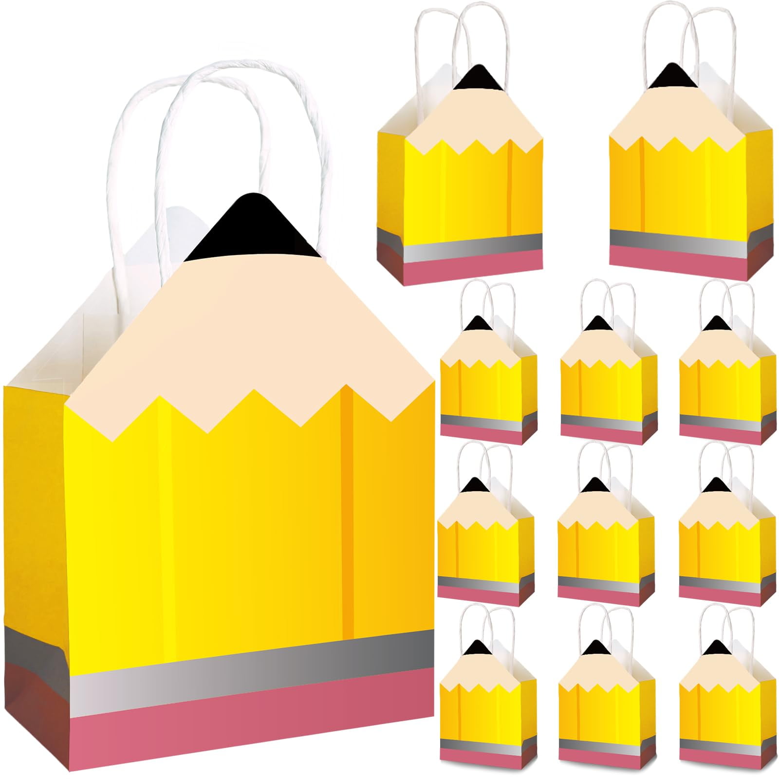 27pcs Back to School DEF29 Teacher Gifts - Pencil Shaped Paper Bags ...