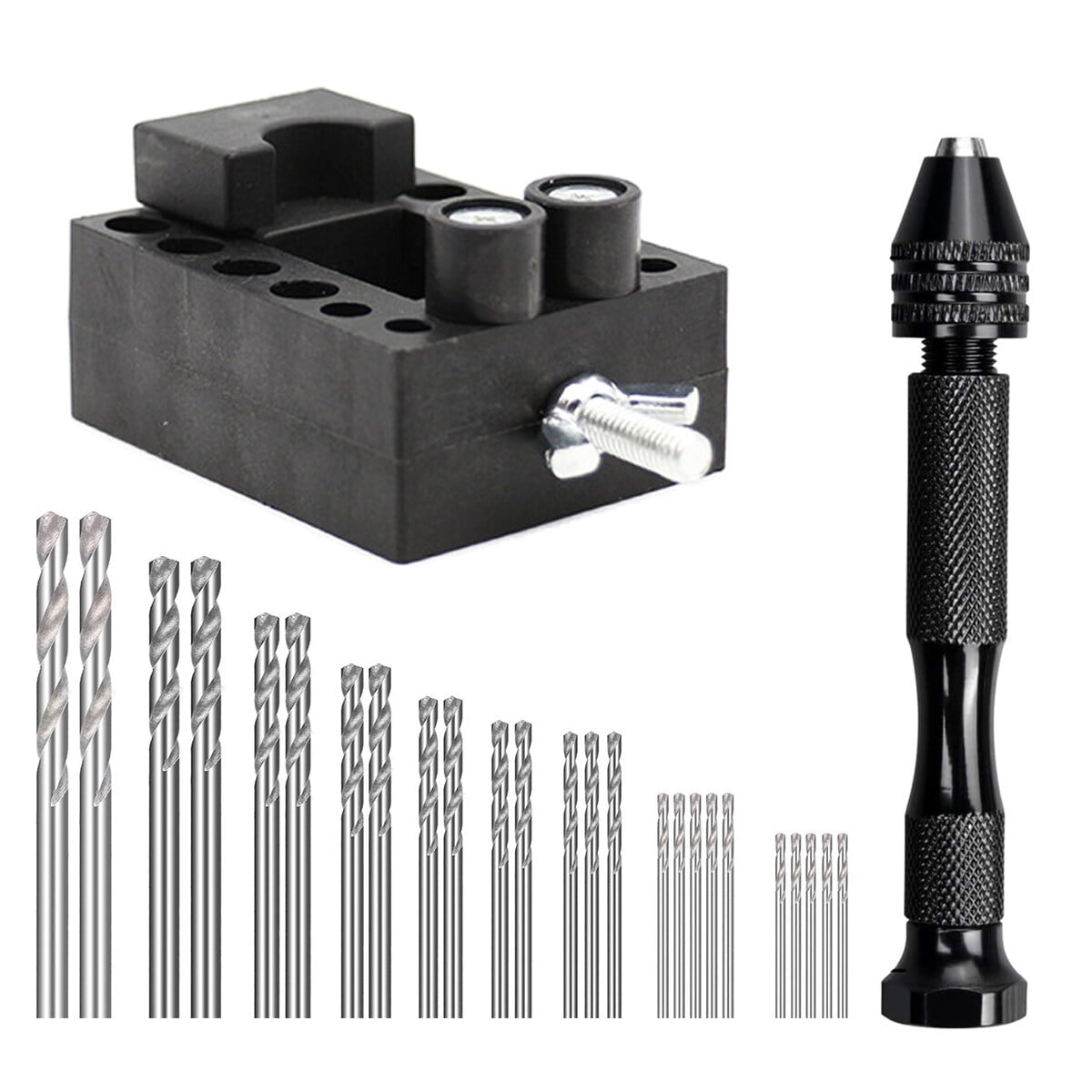 27pcs Bodhi Walnut Drilling Tool Vise Clamp Drill Bits Set Hand Drill ...