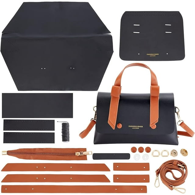 27pcs DIY Leather Bag Making Kit Leather Crochet Shoulder Bag Making ...