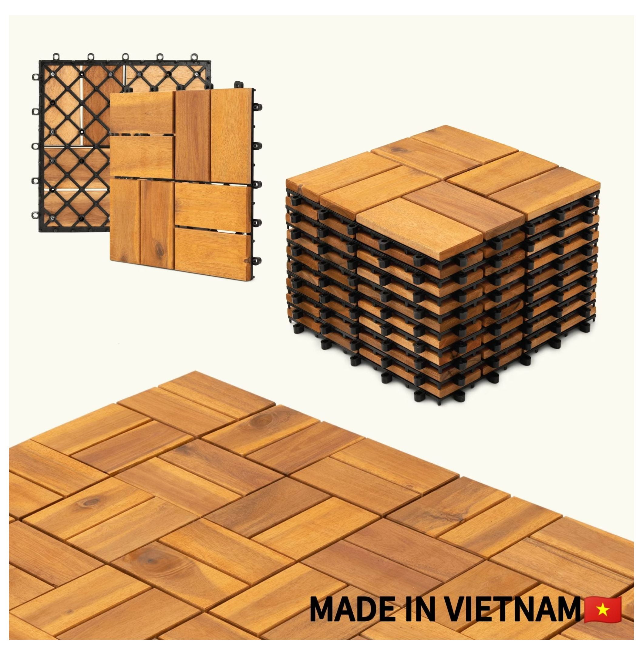27pcs Interlocking Deck Tiles, Outdoor Patio Flooring, 11.8"x11.8 ...