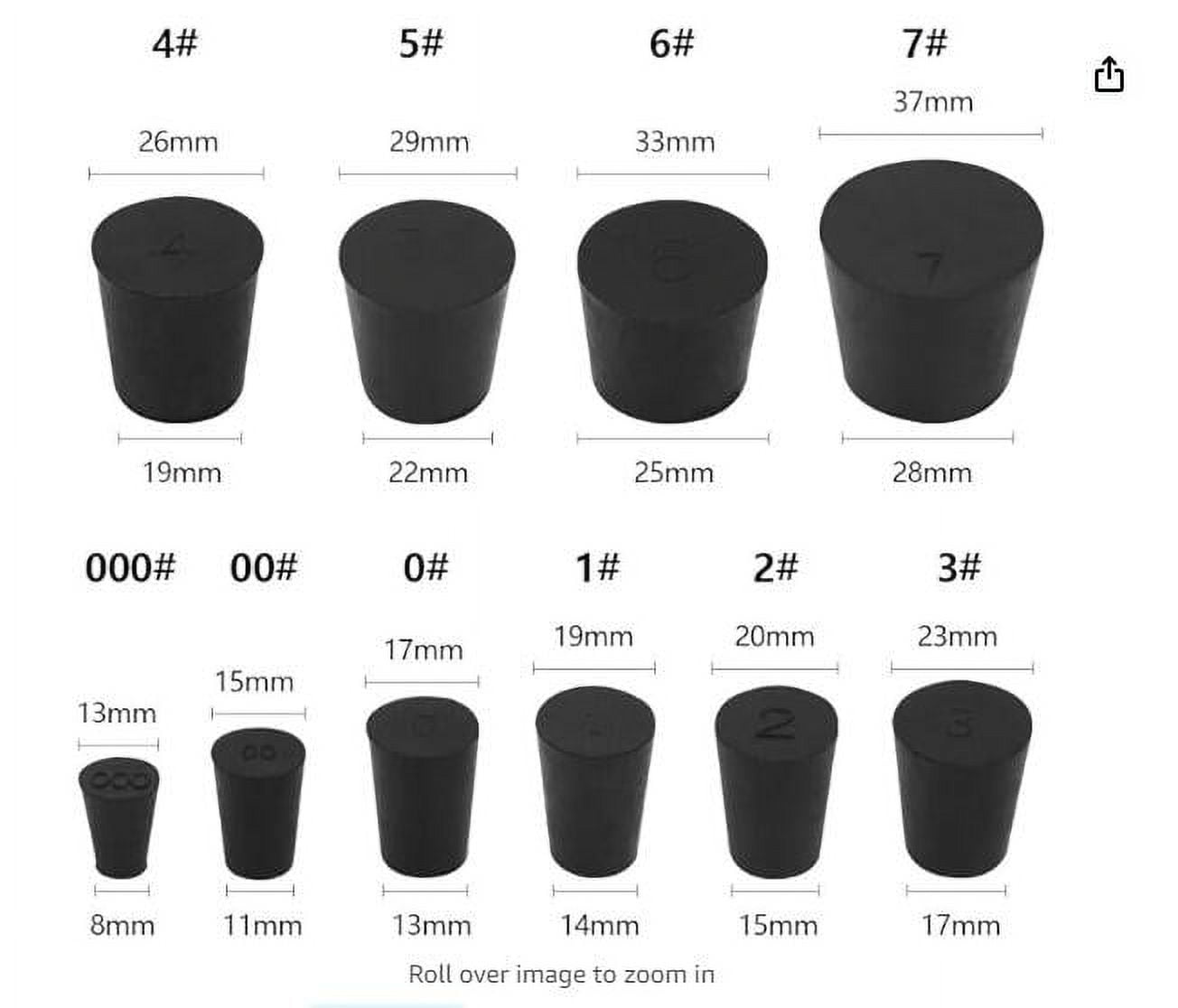 27pcs Lab Rubber Stoppers Tapered Lab Bungs Rubber Sealing Stoppers ...