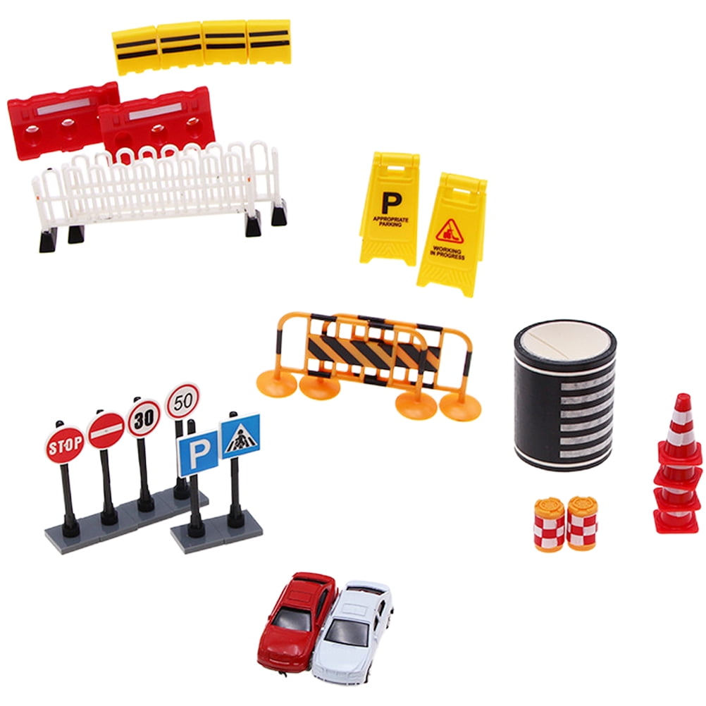 27pcs Miniature Street Road Signs Traffic Signs Models Sand Table ...