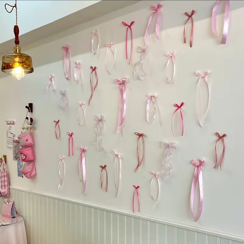 27pcs Pink Bow Wall Decoration Set for Birthday Parties, Weddings ...