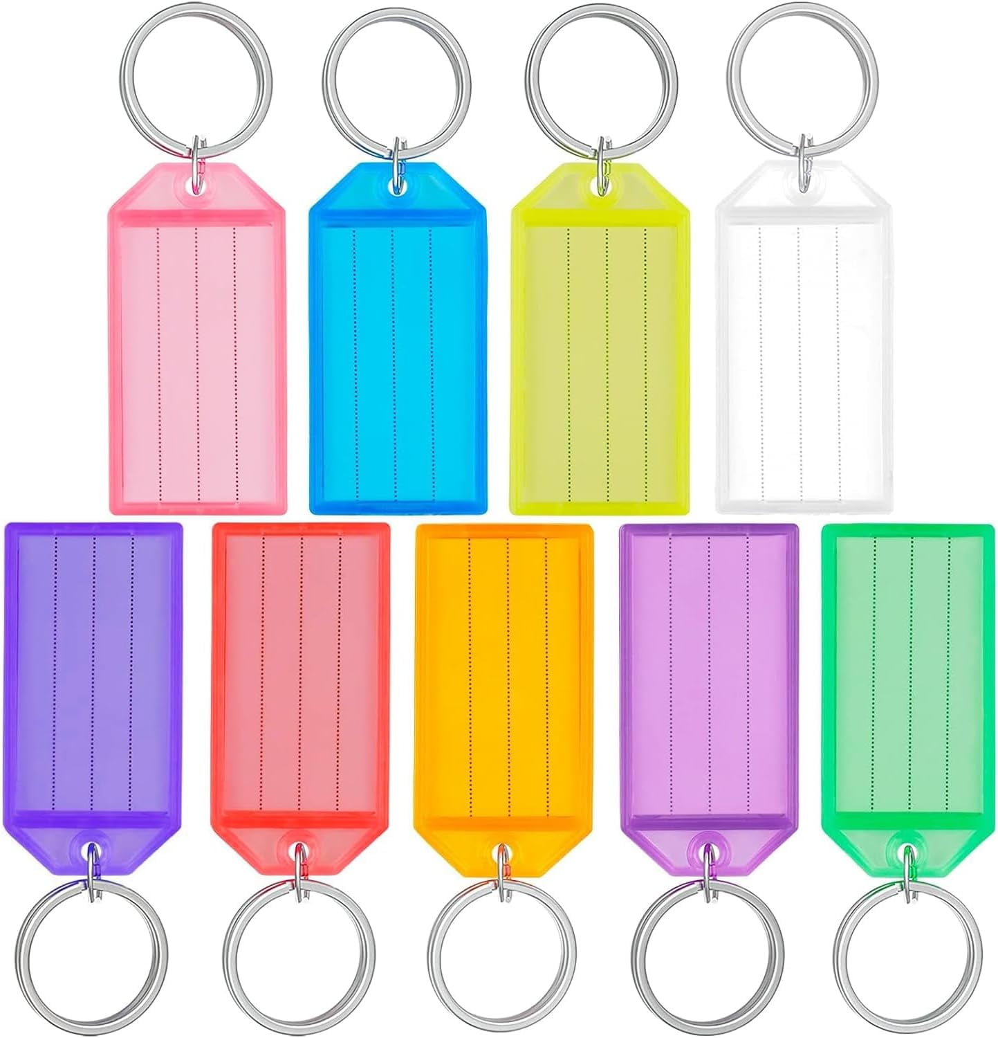 27pcs Plastic Key Tags,Bulk Key Labels with Ring andWindow, Key Chain ...