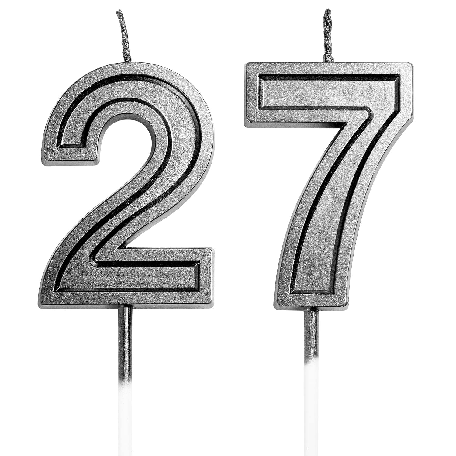 27th & 72nd Birthday Candles Number 27 72 Cake Topper Happy Birthday ...