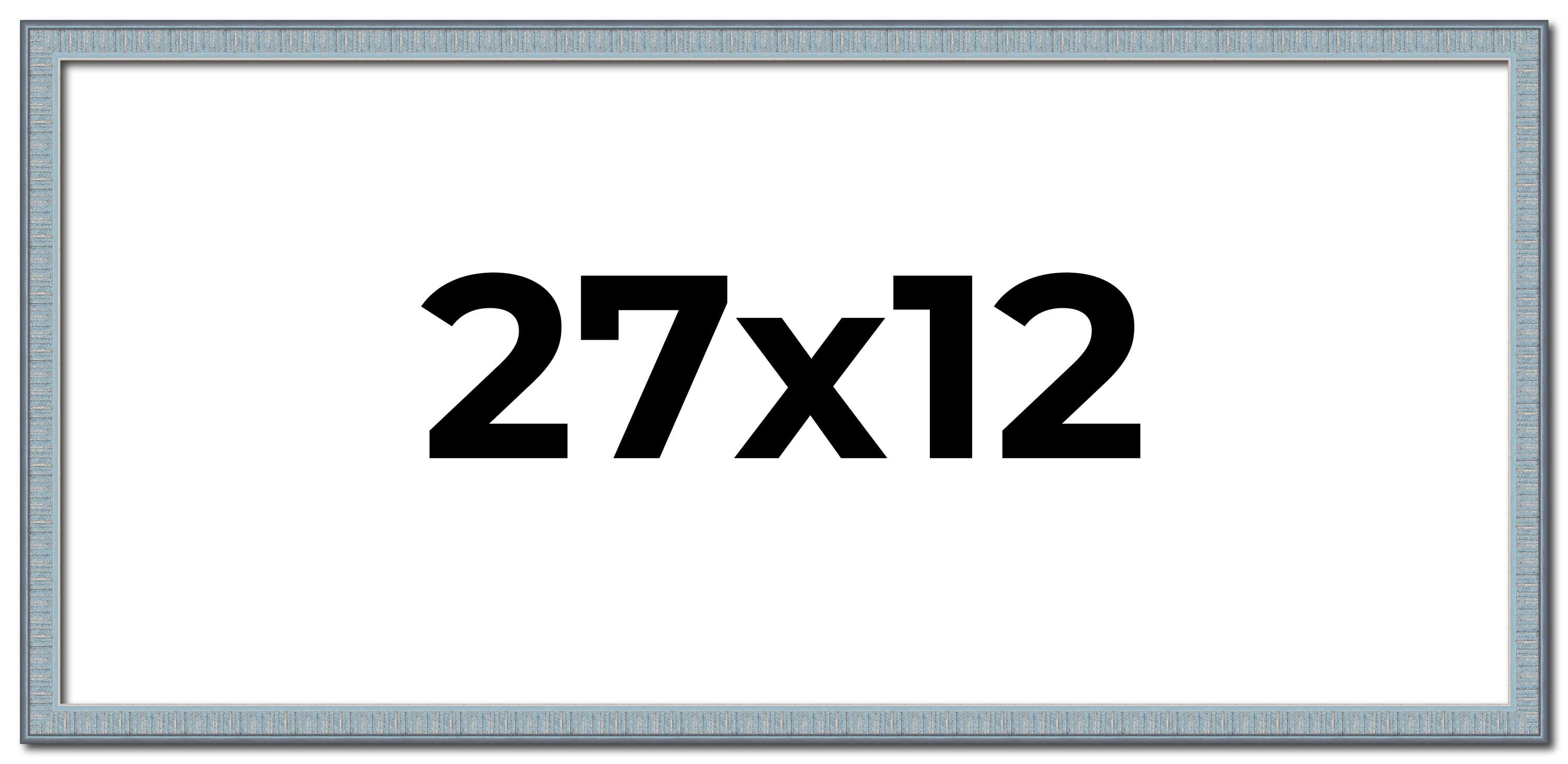 27x12 Frame Blue Scuffed Farm Board Solid Wood Picture Frame Width 0.75 ...
