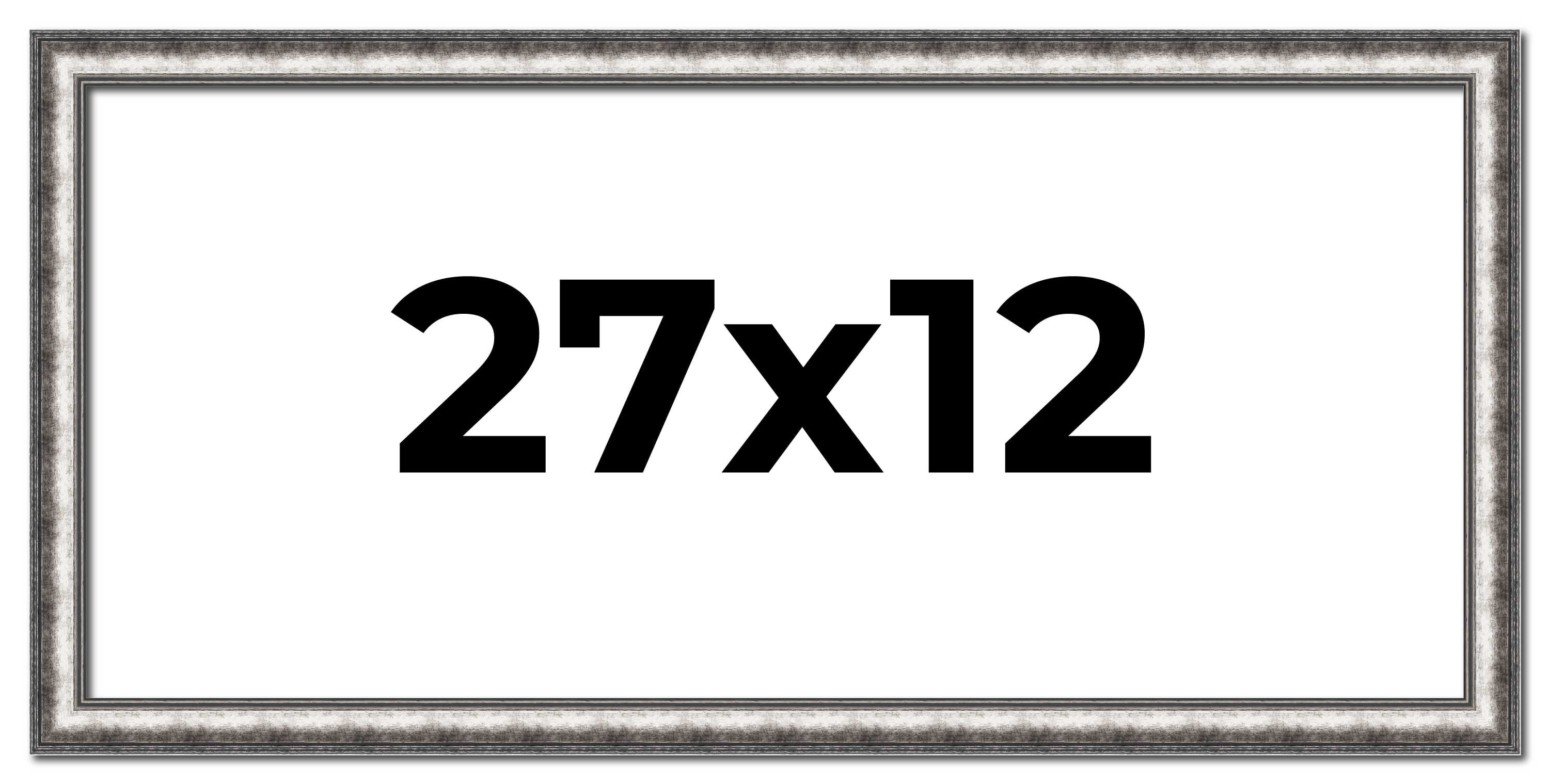 27x12 Frame Silver Real Wood Picture Frame Width 1.125 Inches ...