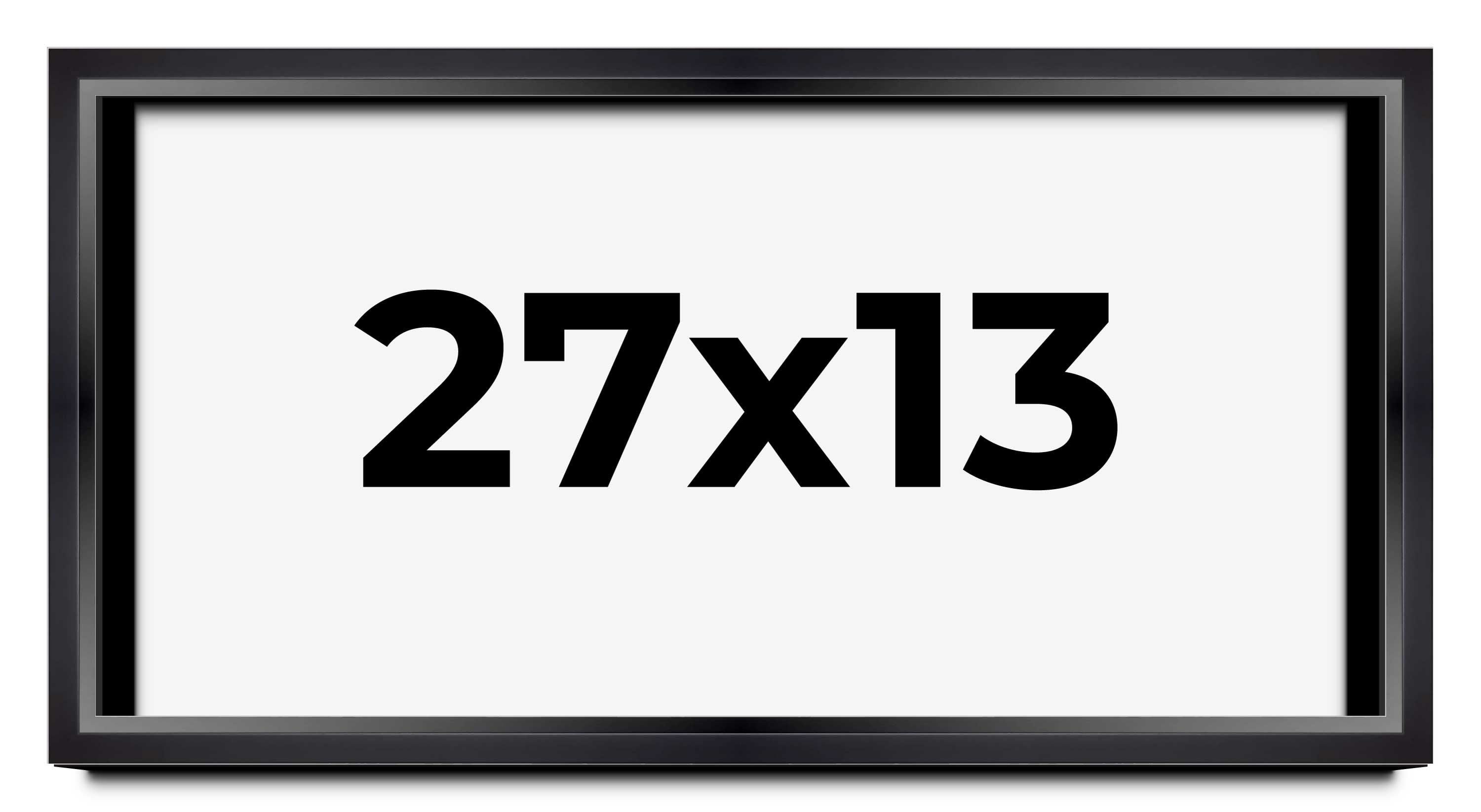 27x13 Shadow Box Frame Black | 1.25 inches Deep Real Wood Contemporary ...