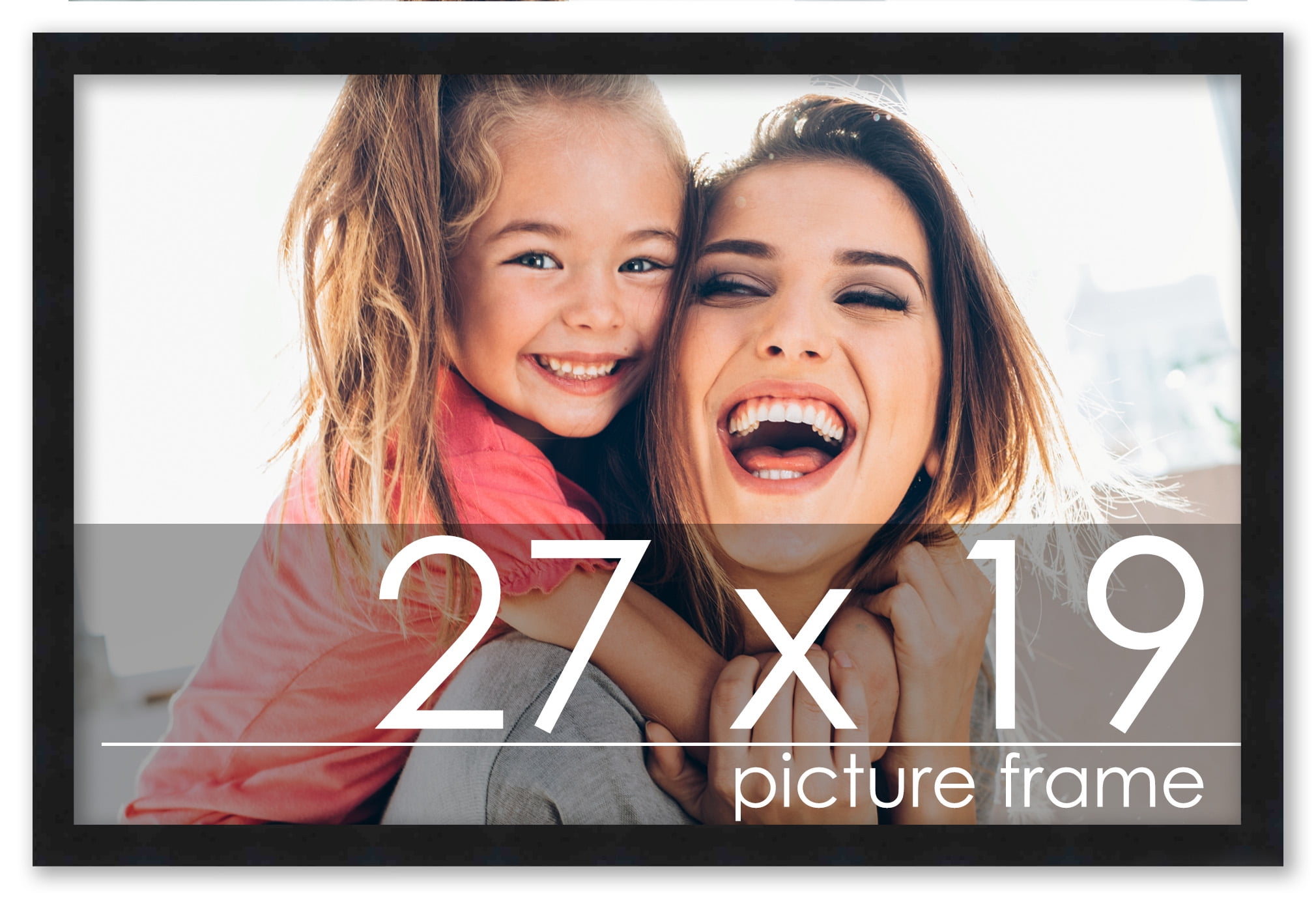 27x19 Black Wood Picture Frame - UV Acrylic, Foam Board Backing ...