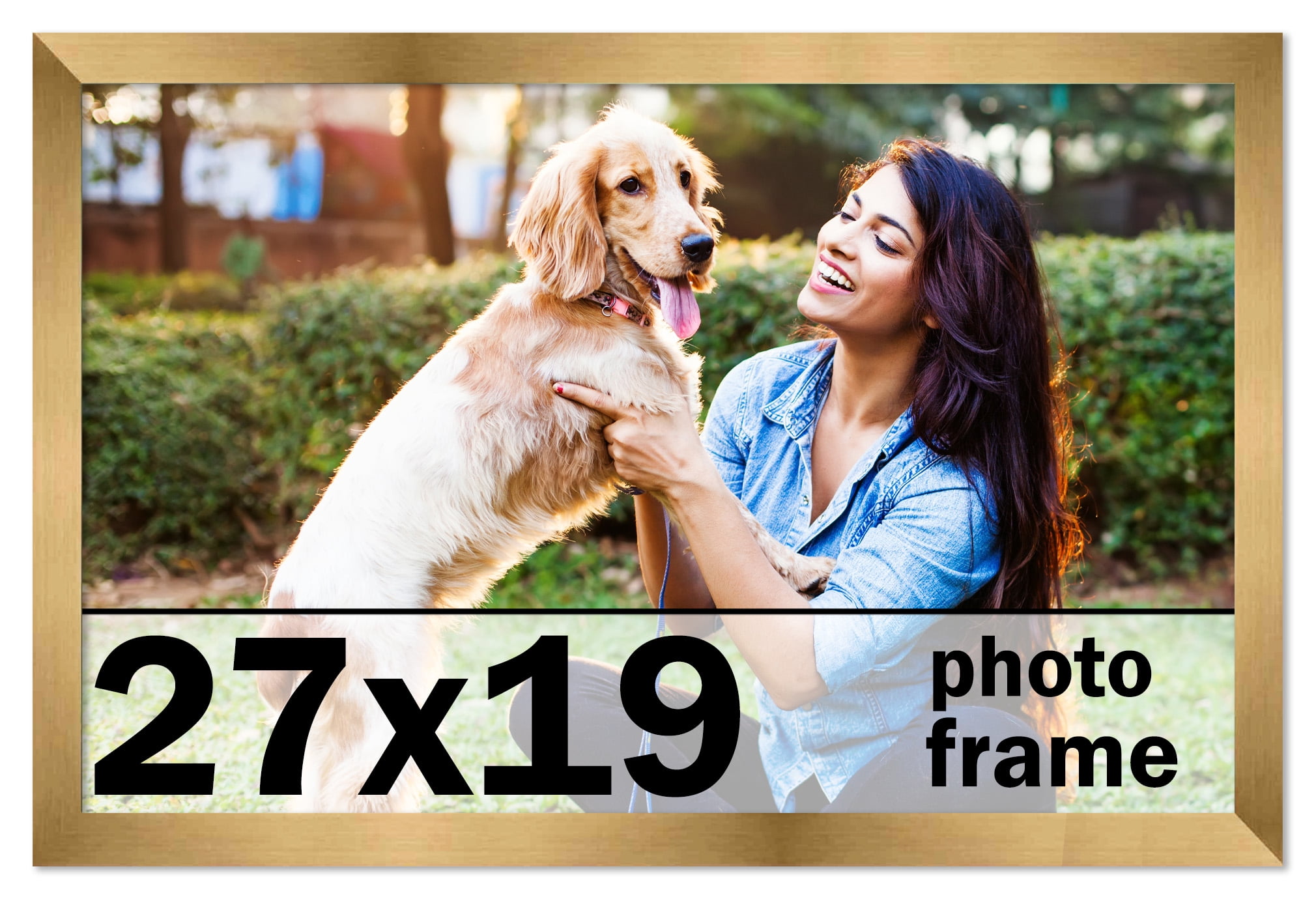 27x19 Frame Gold Bronze Modern Solid Wood Picture Frame | 0.75 Inch ...