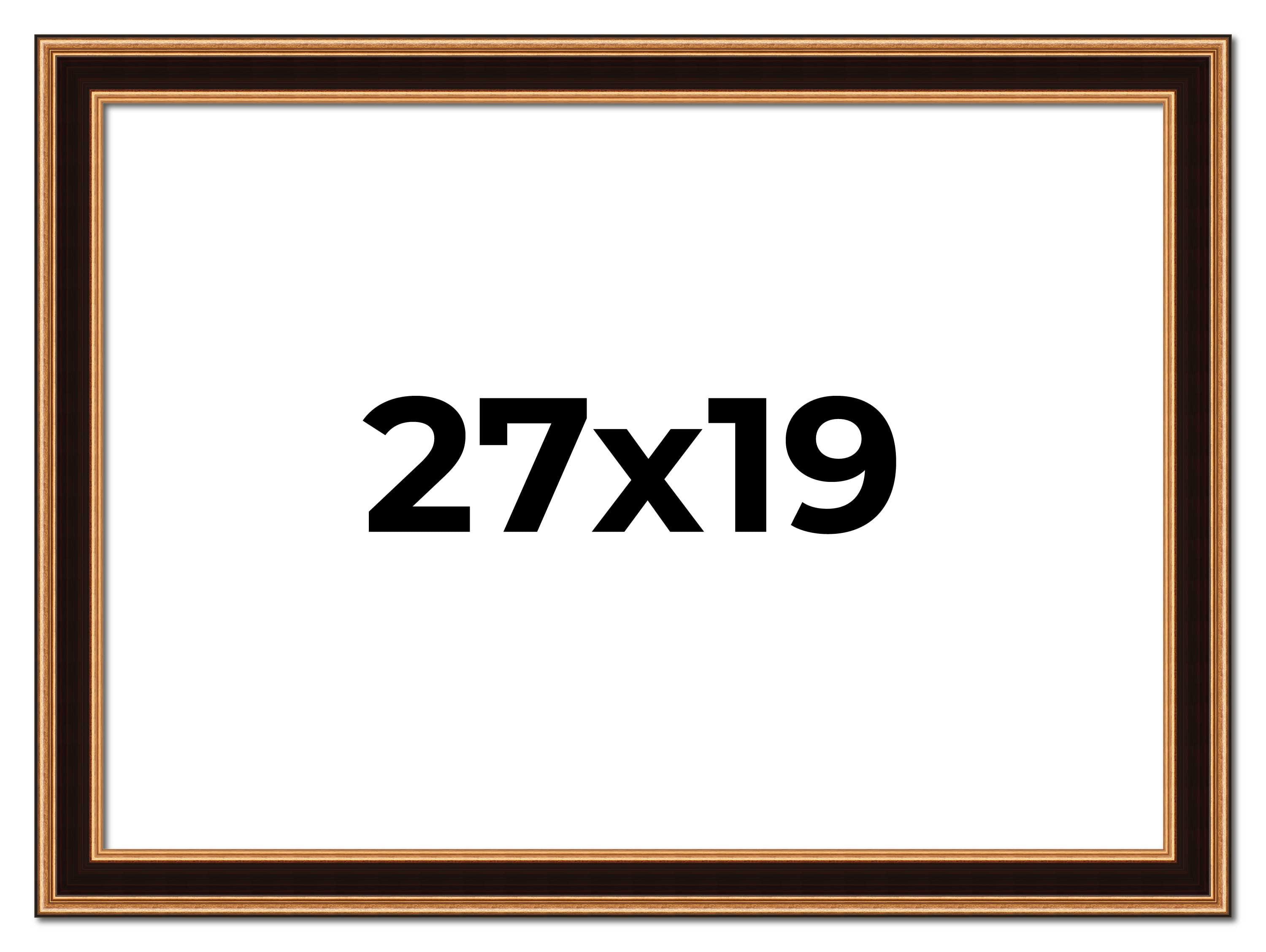 27x19 Frame Gold Brown Plein Air Vintage Solid Wood Picture Frame | 1. ...