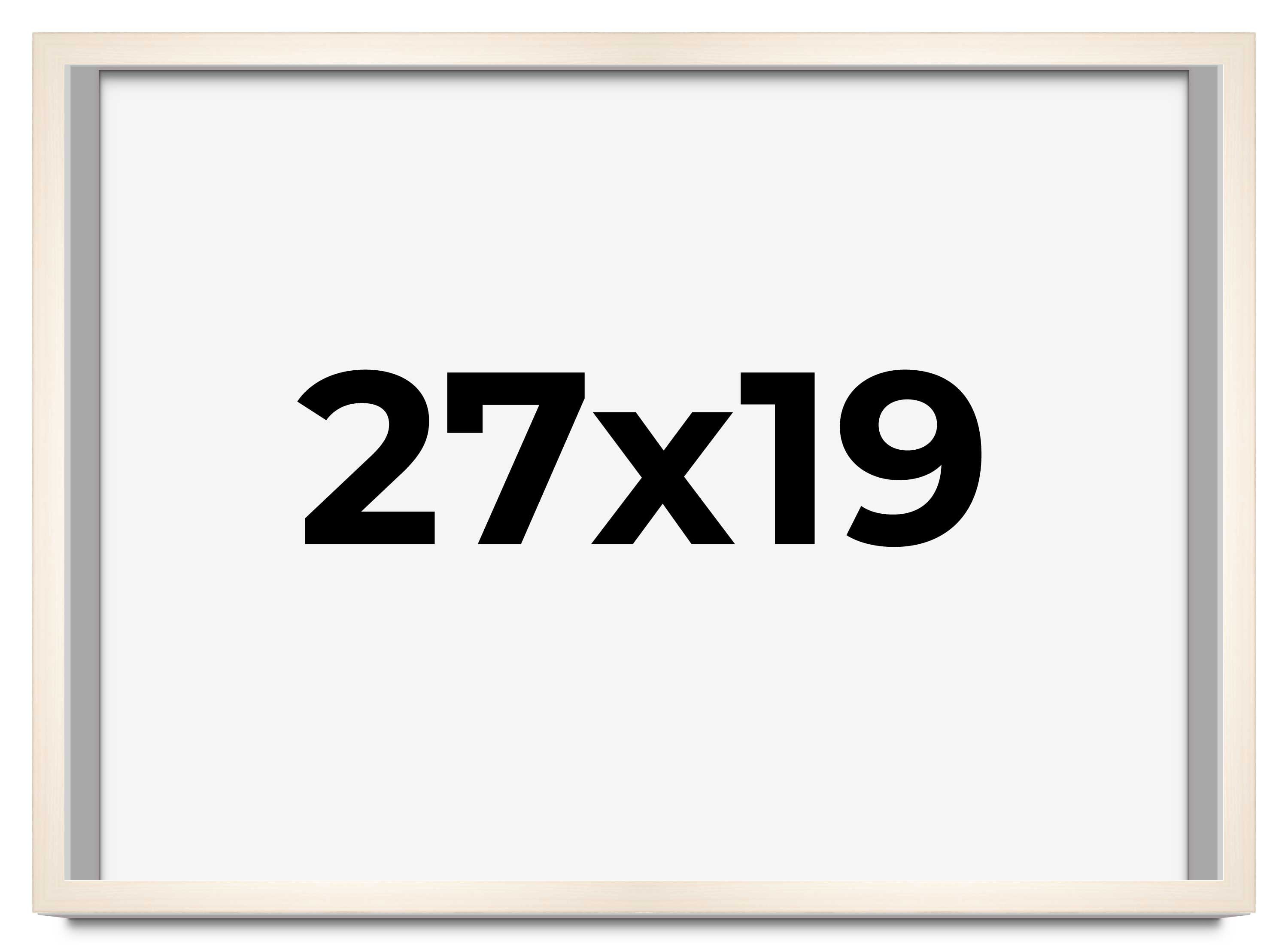 27x19 Frame White Wash Solid Wood Picture Frame | 0.8125 Inch Moulding ...