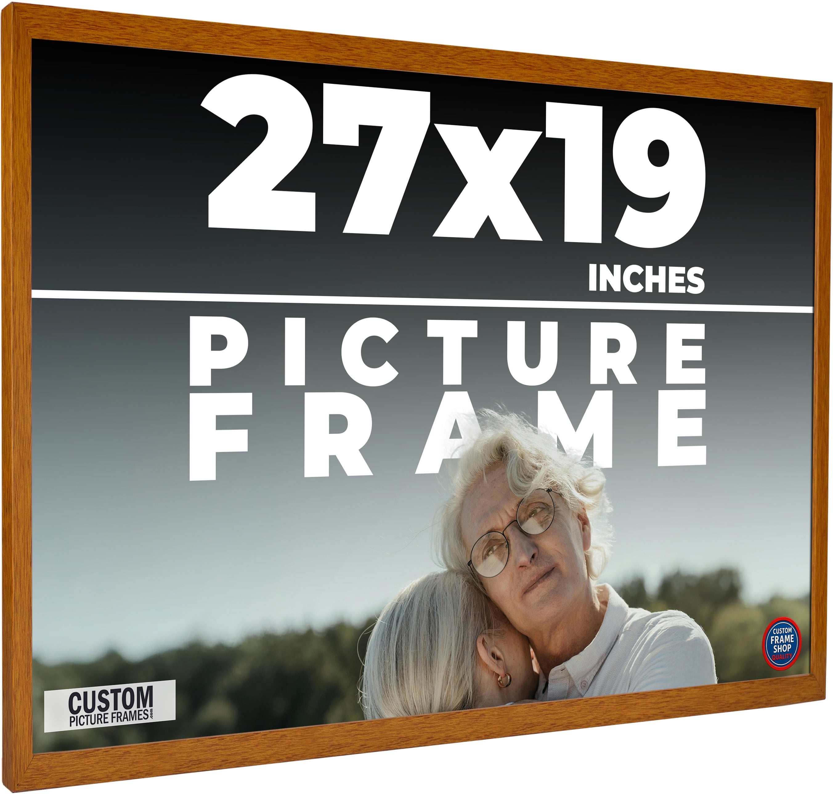 27x19 Honey Brown Real Wood Picture Frame Width 0.75 inches | Interior ...